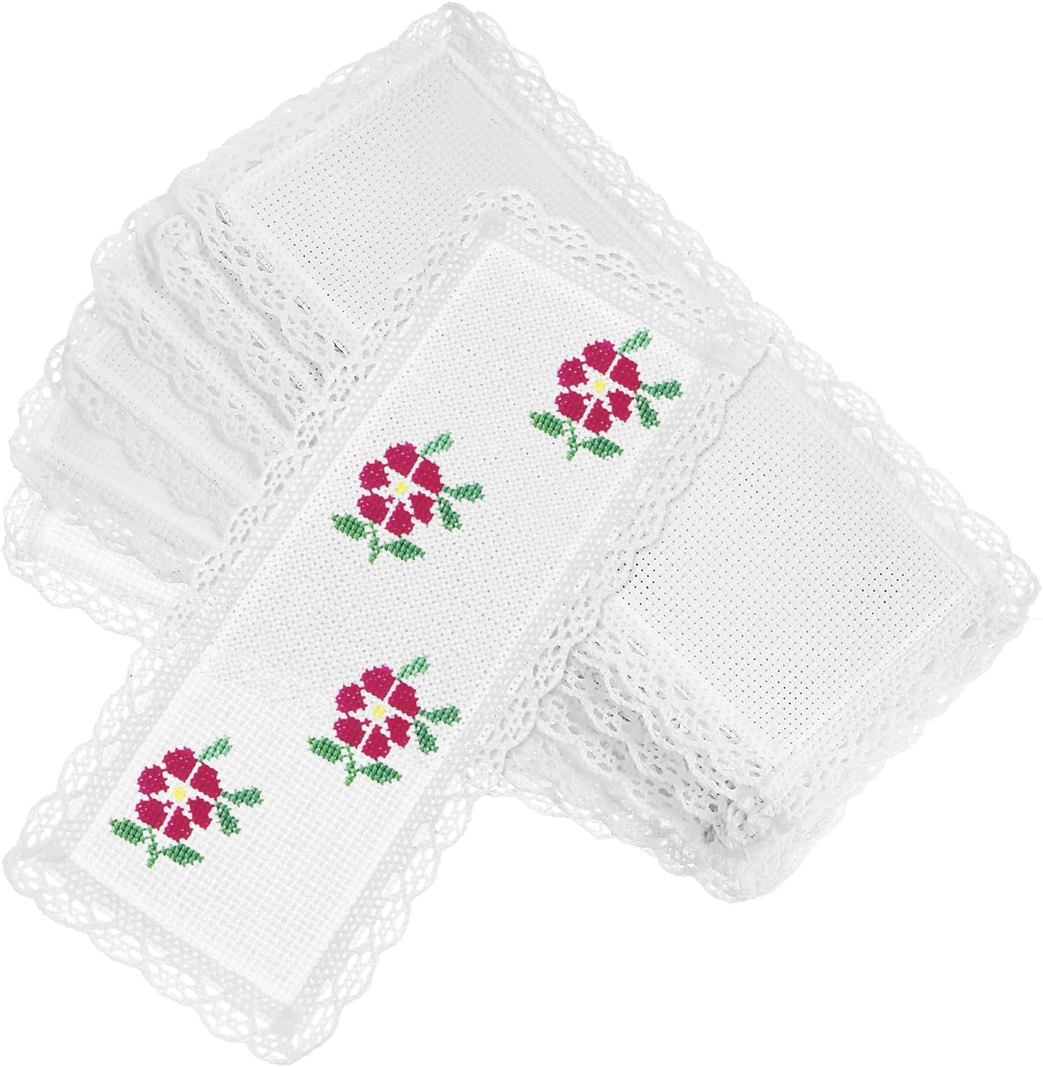 Amazon.com: Max Stitch 12 pcs Colored Scallop Embroidery Edged Blank ...