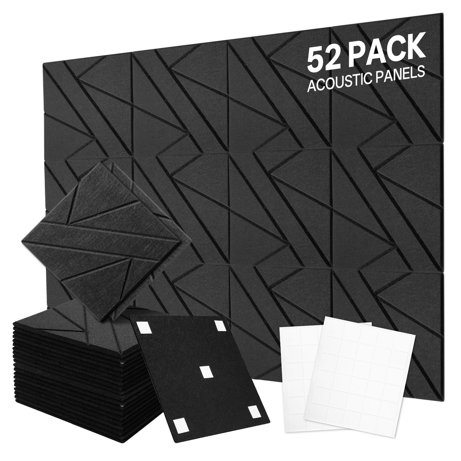 Snapklik.com : VallisCo 52 Pack Sound Proof Foam Panels For Walls - Upgraded Irregular Lines ...