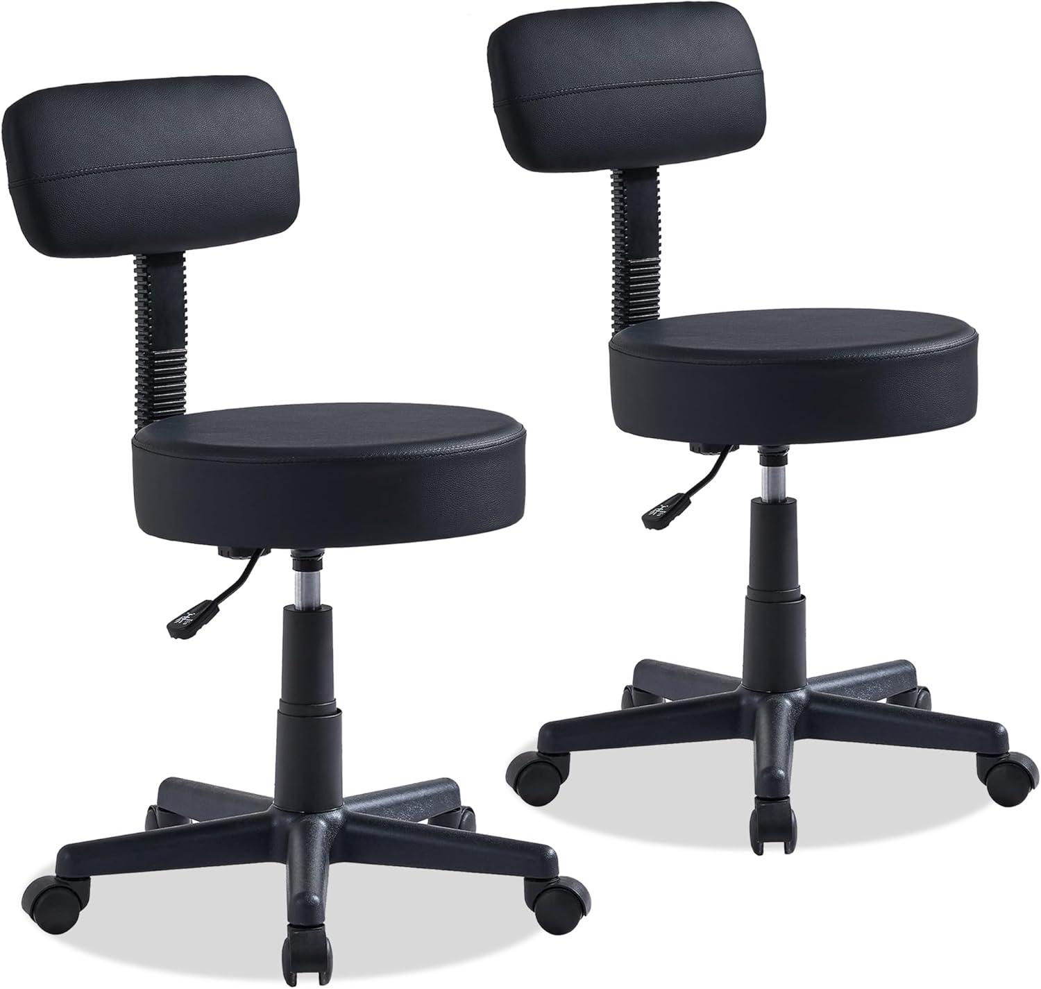 Amazon.com: VECELO Rolling Stool with Backrest Set of 2, Adjustable ...
