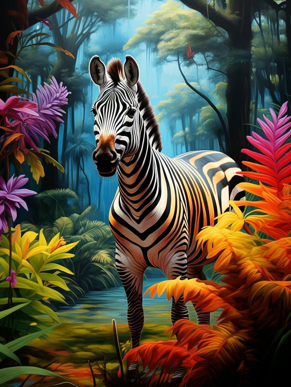 Amazon.com: Zariocy 5D Diamond Art Kits for Adults Zebra, DIY Paint ...