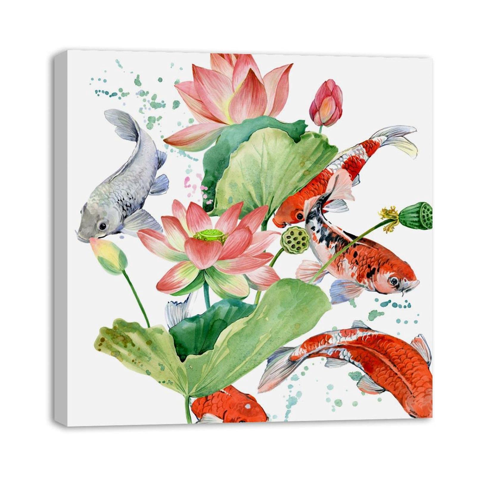 Koi Fish And Lotus Flower Drawing