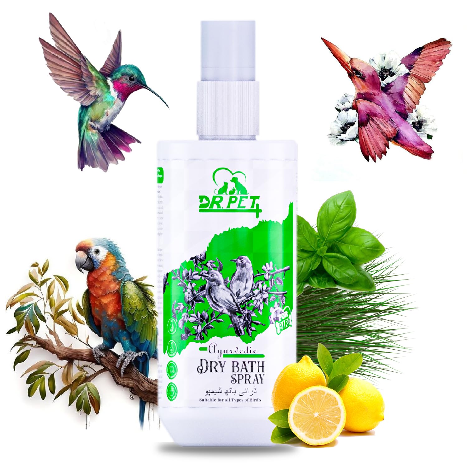 Buy Dr. Pet Plus Ayurvedic Dry Bath Spray Bird Shampoo for Parrot ...