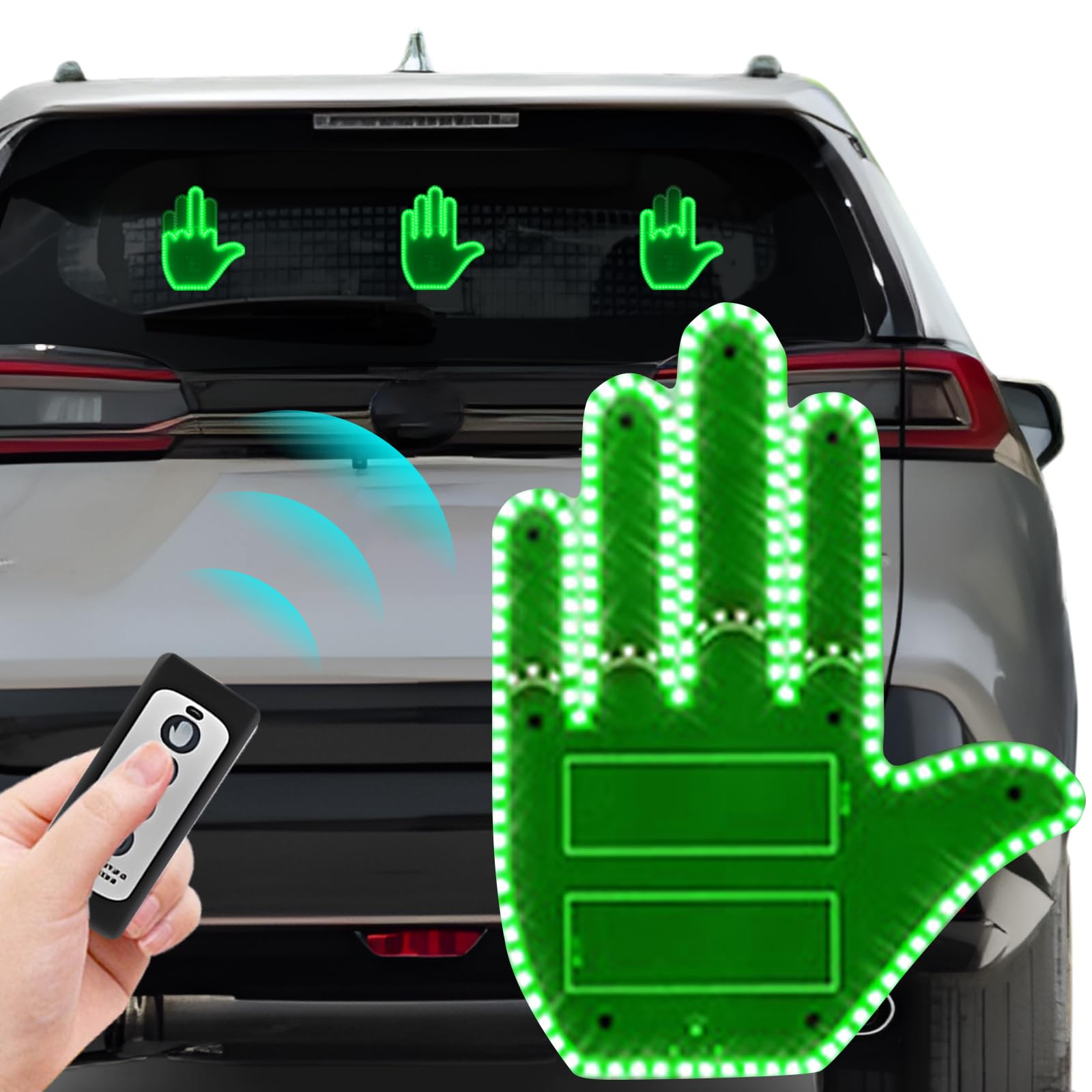 Amazon.com: 3 in 1 Glogesture Hand Light for Car, Middle Finger Car ...