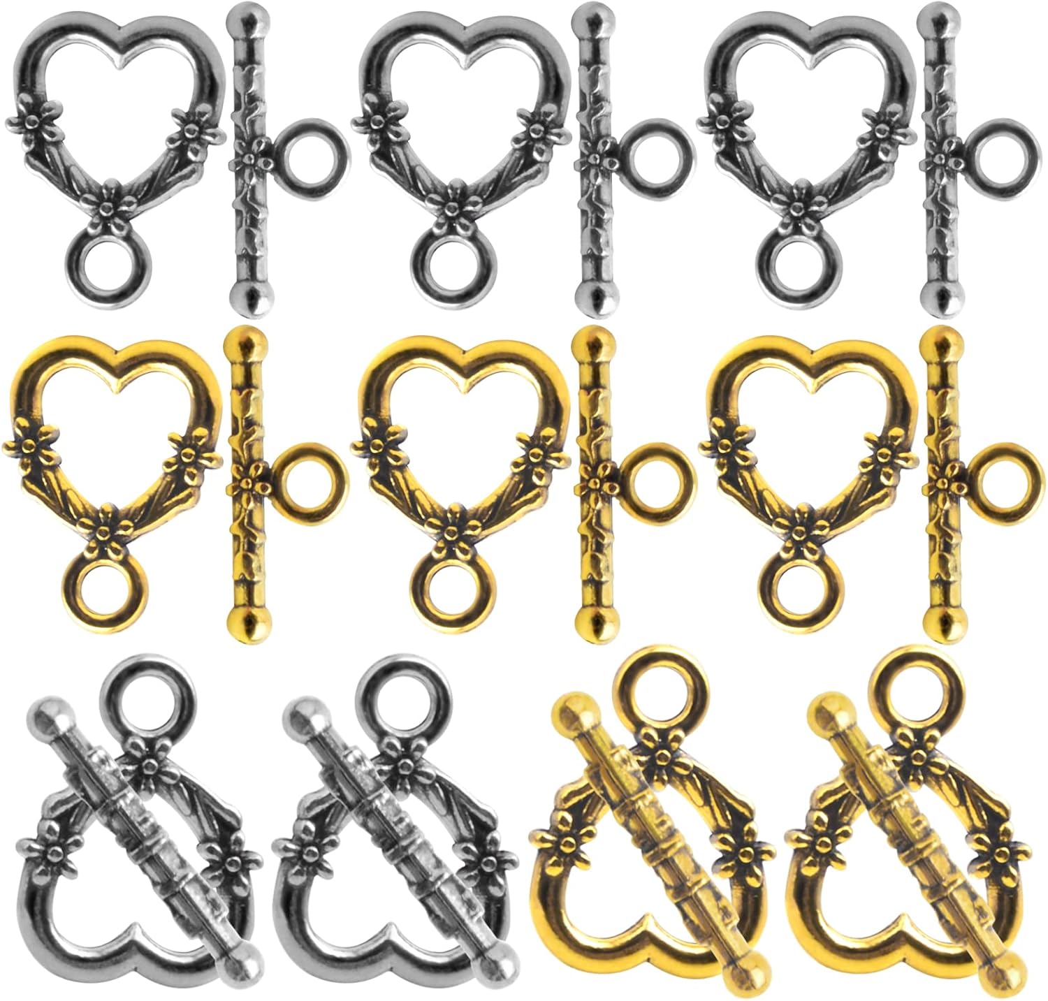 Amazon.com: 40 Sets Antique Alloy Toggle Clasps T-bar Closure Clasps ...