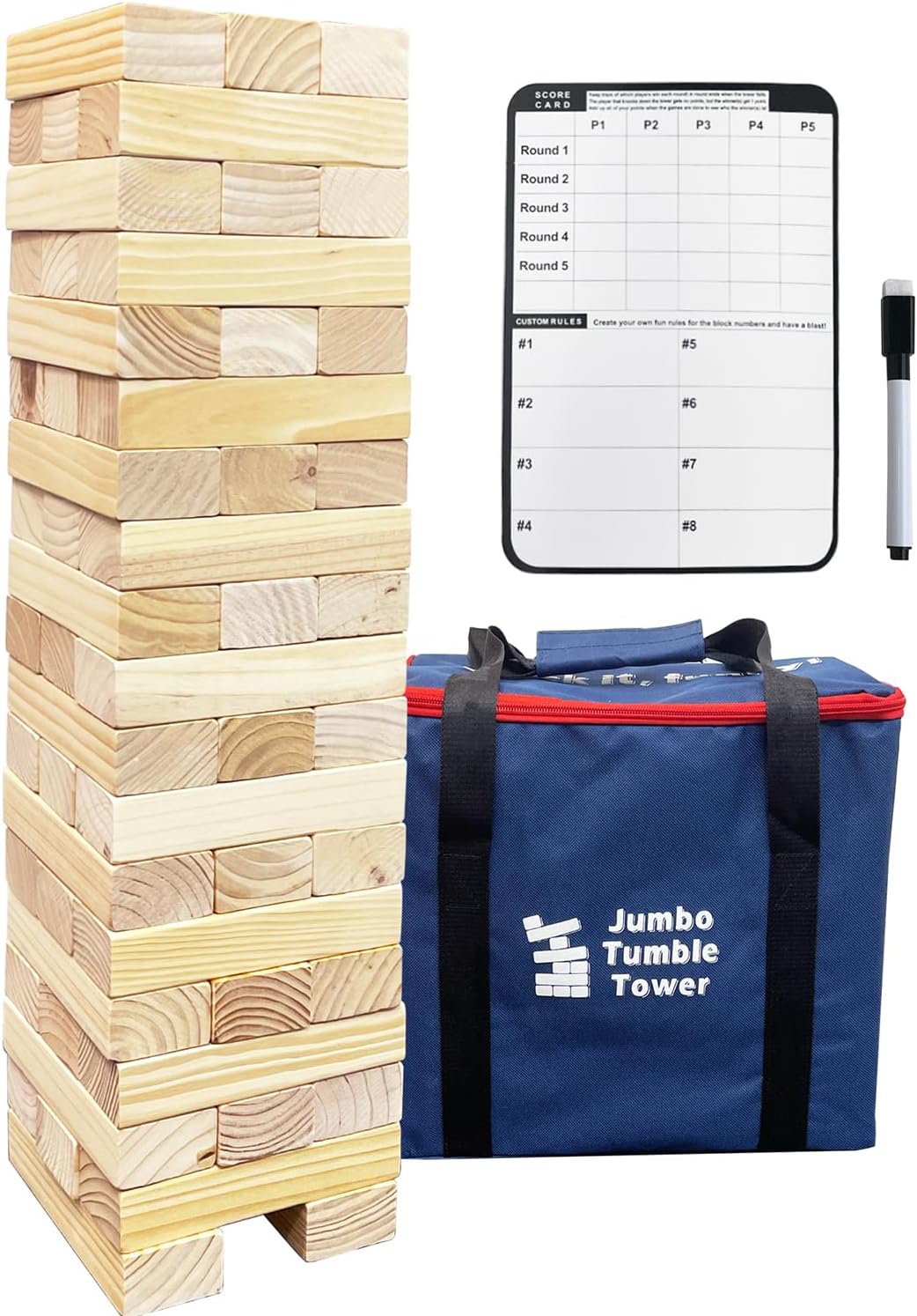 Amazon.com: JacJoe All Pro Giant Tumble Tower Game, Outdoor Games for ...