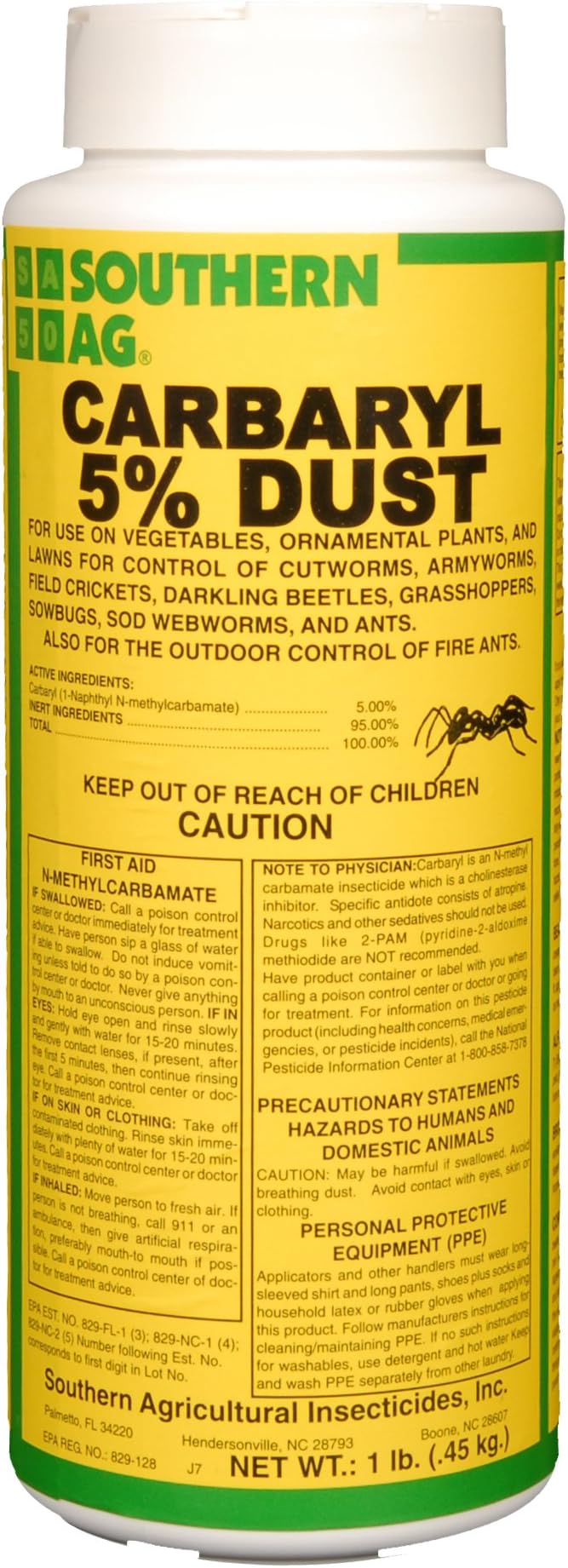 Amazon.com: Southern Ag Carbaryl 5 Percent Sevin Dust (Controls Insects ...