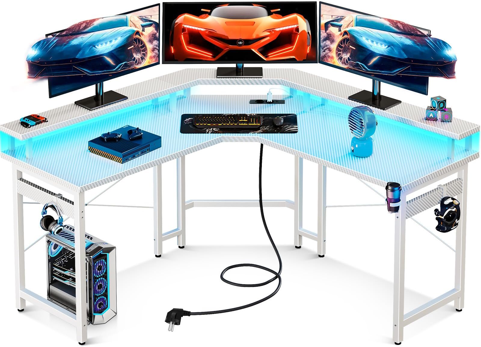 ODK Gaming Tisch, Eckschreibtisch, Gaming Schreibtisch mit ...