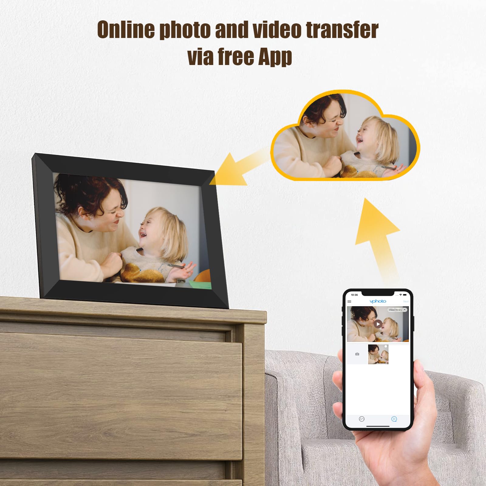 Digital Picture Frame WiFi 10.1 Inch Smart Digital Photo Frame with ...