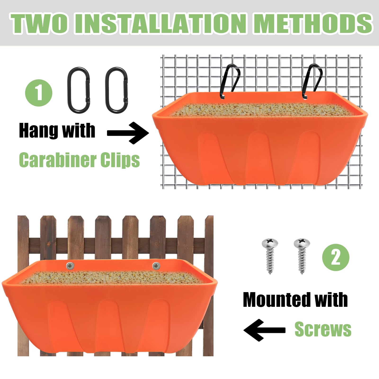 Snapklik.com : Hanging Chicken Feeder Trough, 4 Pack Fence Feed Feeder ...