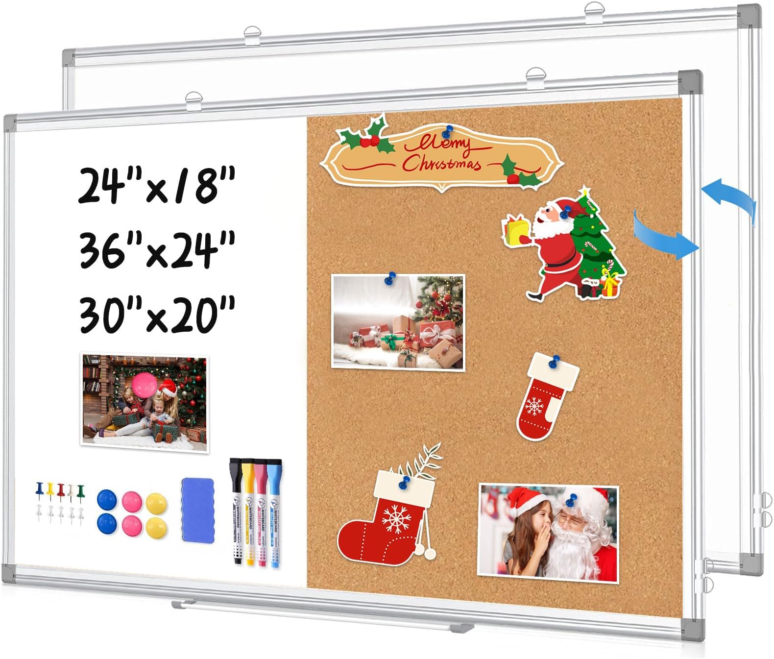Amazon.com : DexBoard 2 Pack 48 x 36 Inch Grey Felt Bulletin/Dry Erase ...