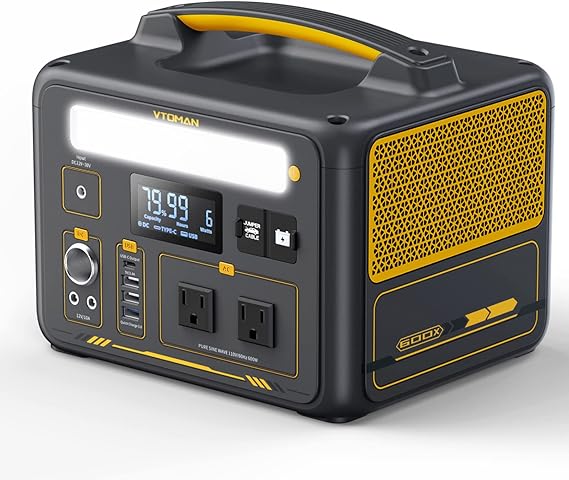 VTOMAN 600X Portable Power Station 600W, 299Wh LiFePO4 Battery Powered ...