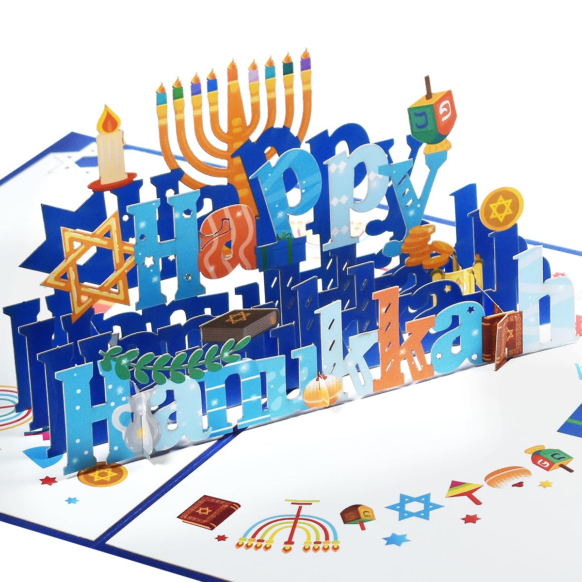 Amazon.com : CNLITIHEKA Happy Hanukkah Cards, Hanukkah Pop Up Cards ...