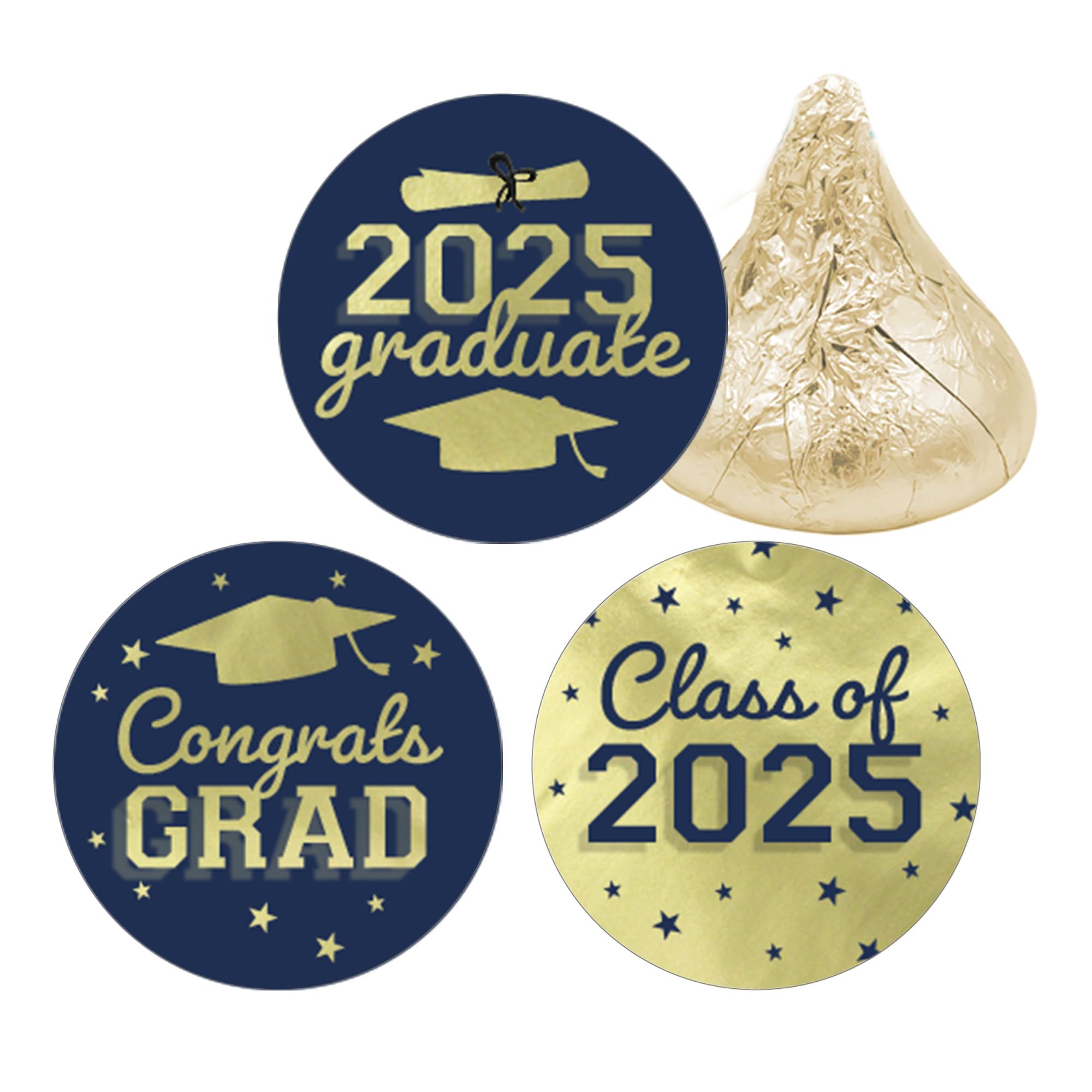 Amazon.com: Blue and Gold Graduation Party Favors Stickers for ...