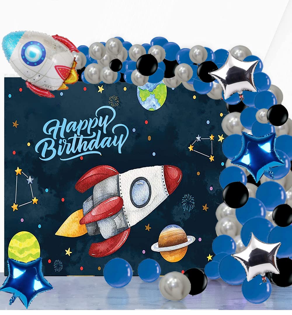 Theme My Party Outer Space Theme Birthday Party Decorations Happy ...