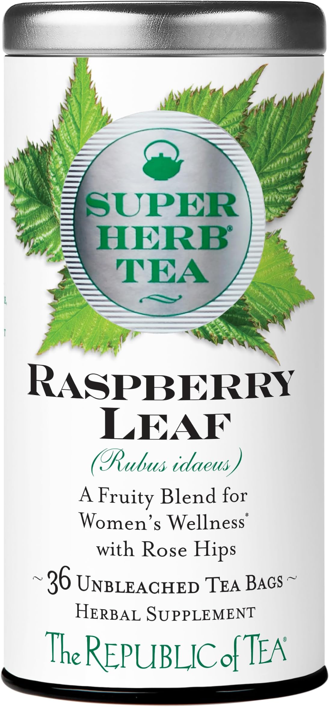 Amazon.com : The Republic of Tea — Raspberry Leaf SuperHerb Tea Tin, 36 ...