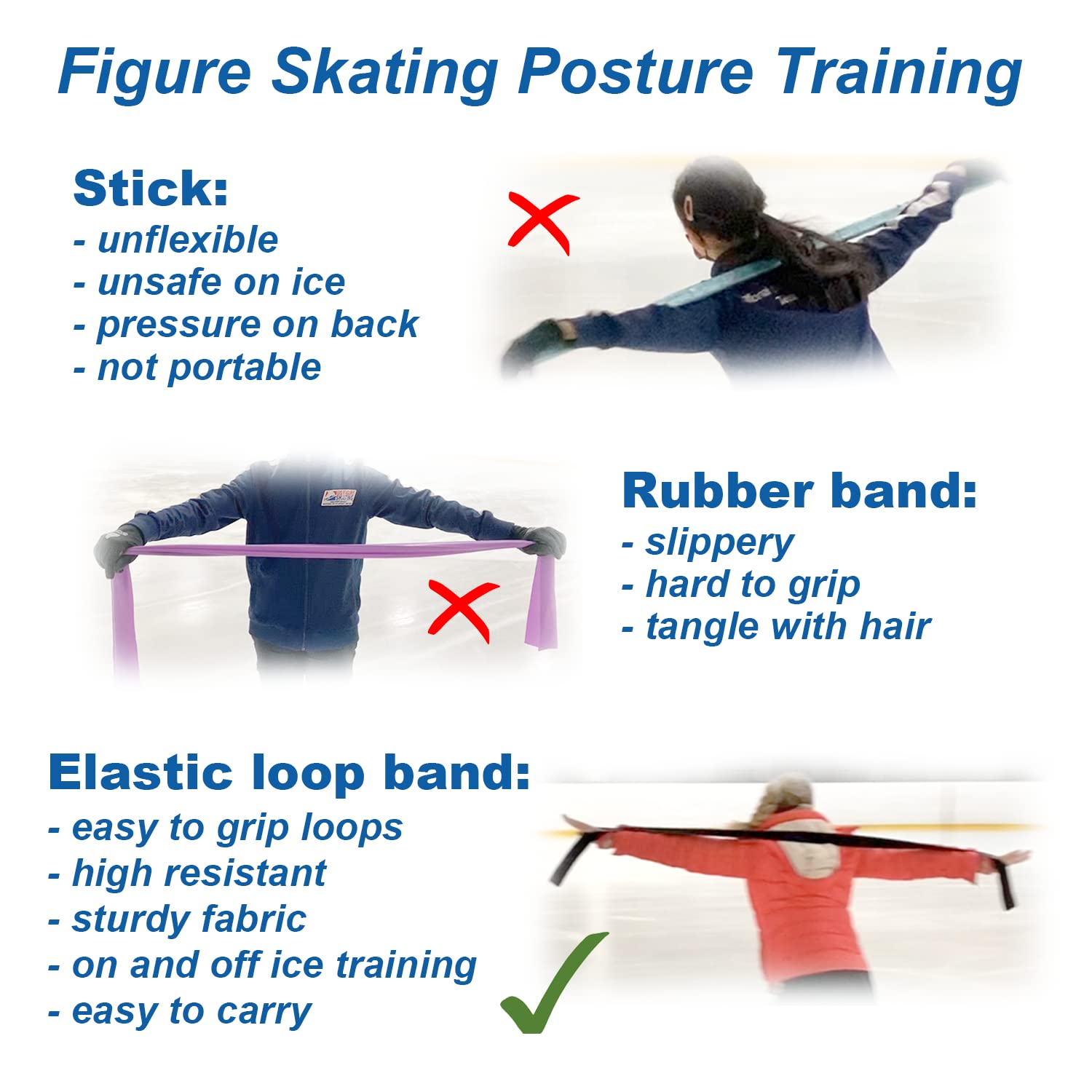 Snapklik.com : Figure Skating Posture Training Resistance Loop Band