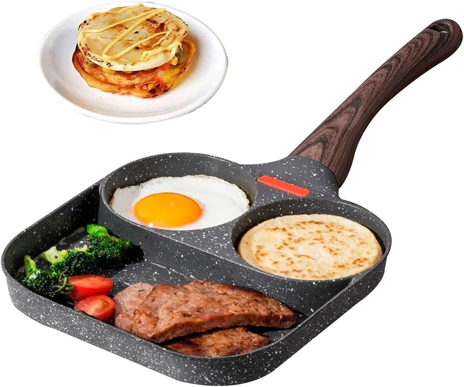 Amazon.com: Egg Frying Pan Nonstick Egg Frying Cooking Pan Divided ...