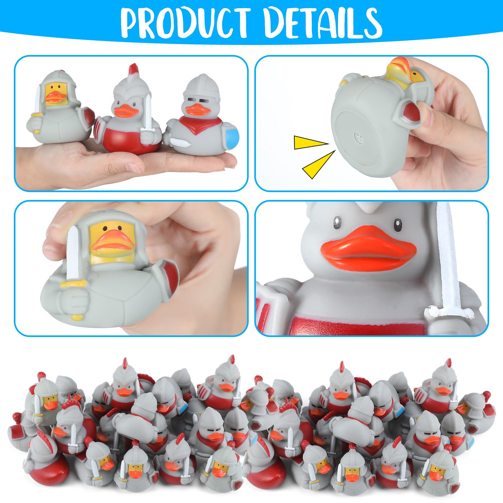 Medieval Rubber Duckies 4 Ducks With Mohawks, Unique Rubber Ducks,