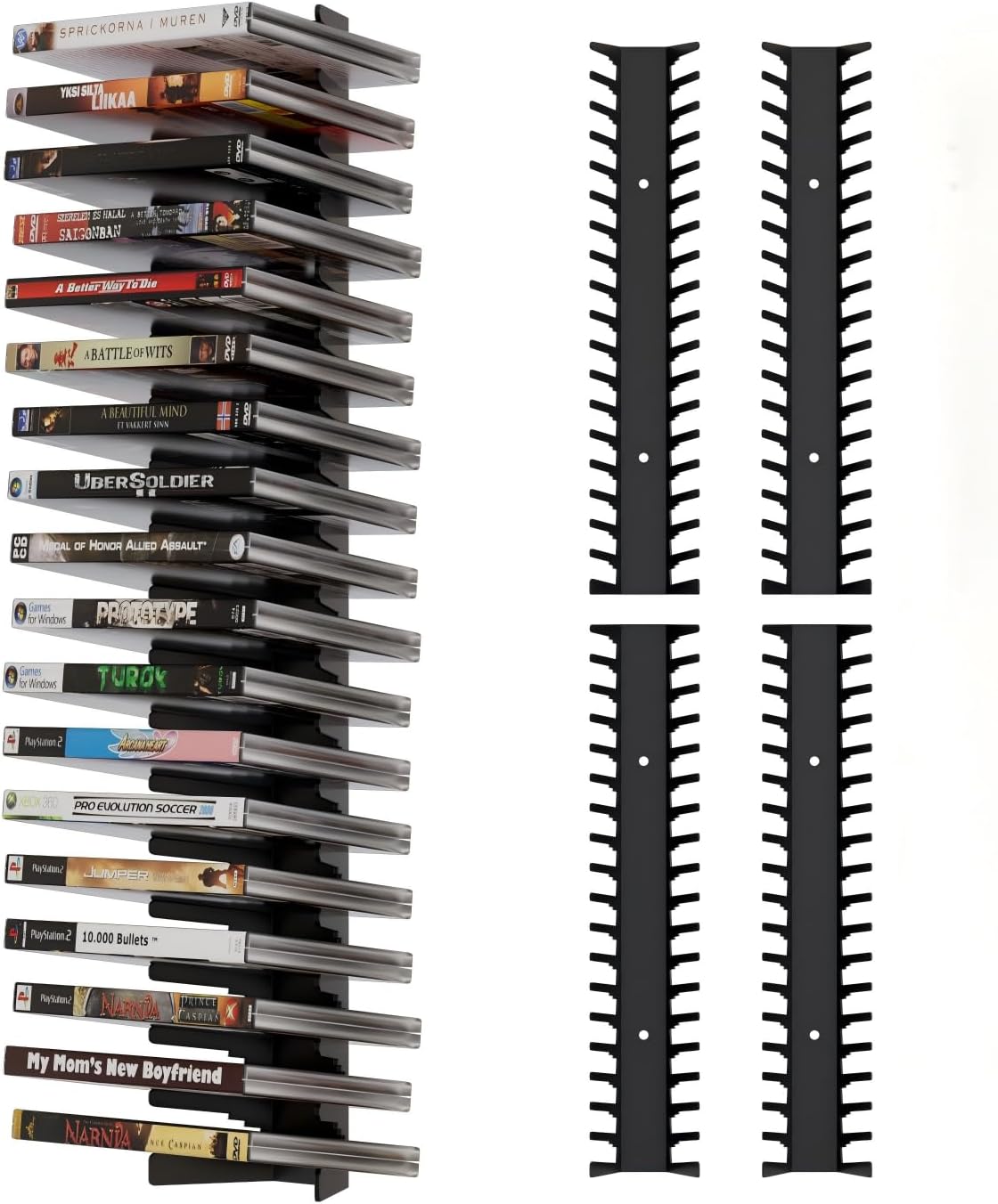 Video Game Storage Wall Mount 4-Pack, Heavy Duty Metal Holds 72 Discs ...