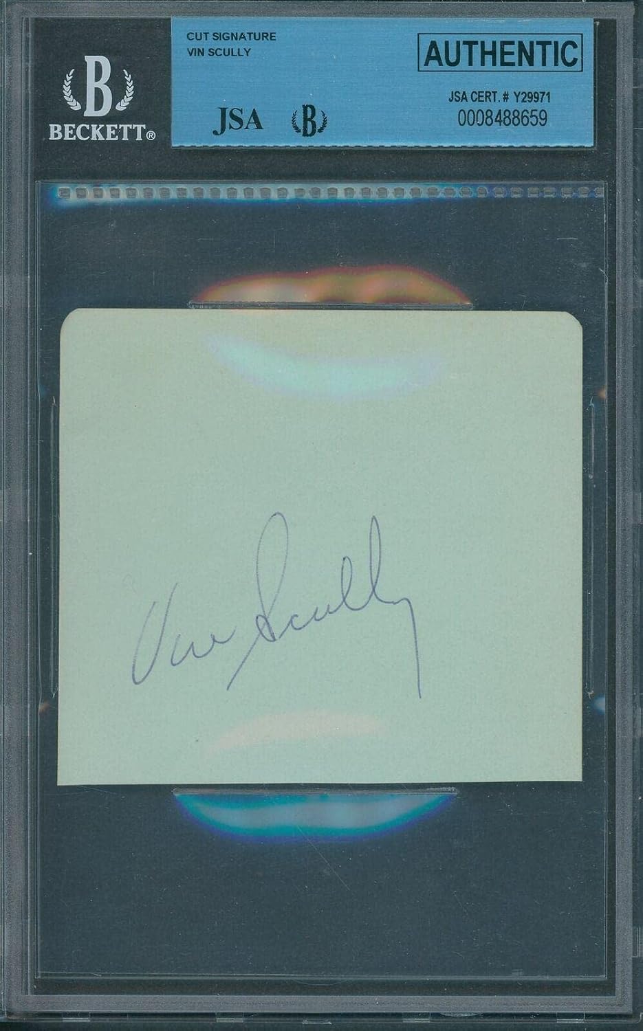 Vin Scully Cut Signature Beckett Authentic Autograph Signed JSA *8659 ...