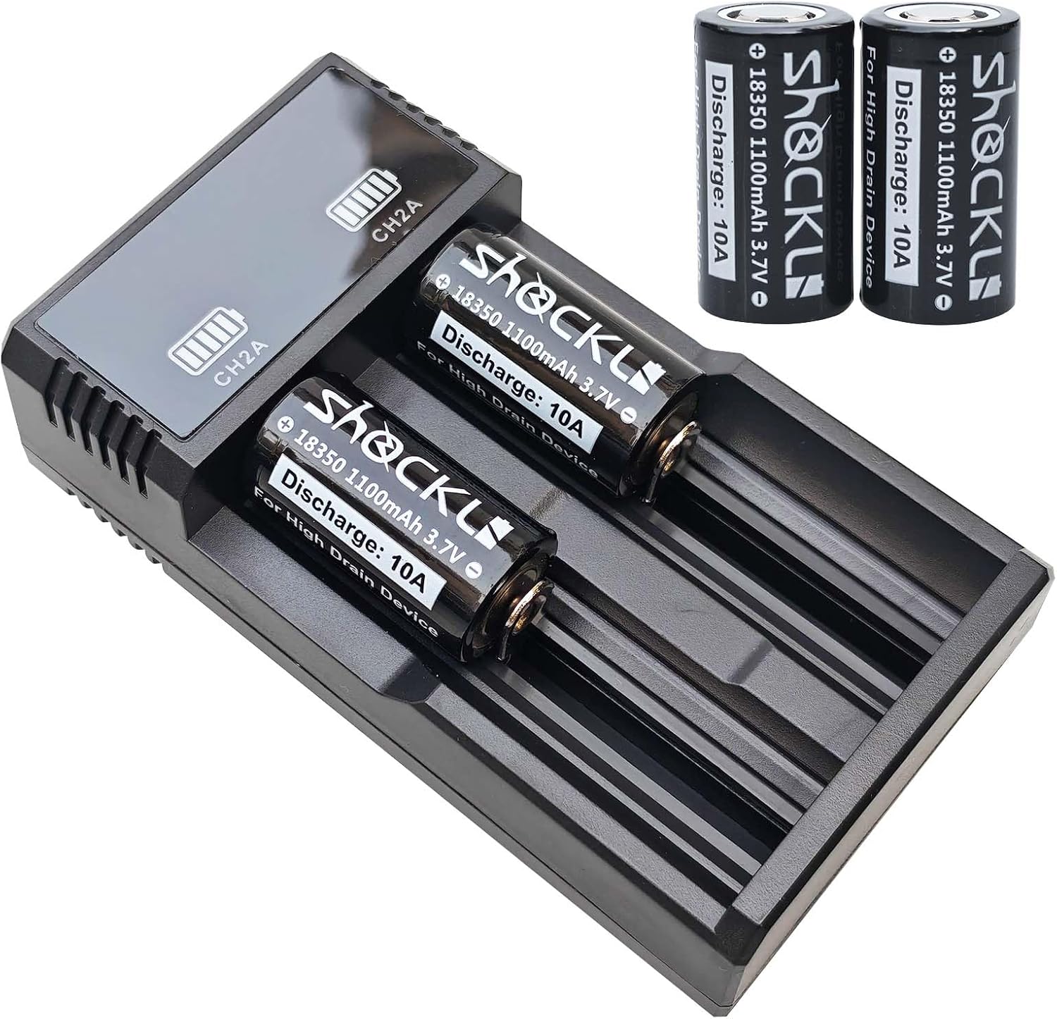 Amazon.com: funkawa 18350 1100mAh Flat Top Battery (4-Pack) with USB ...