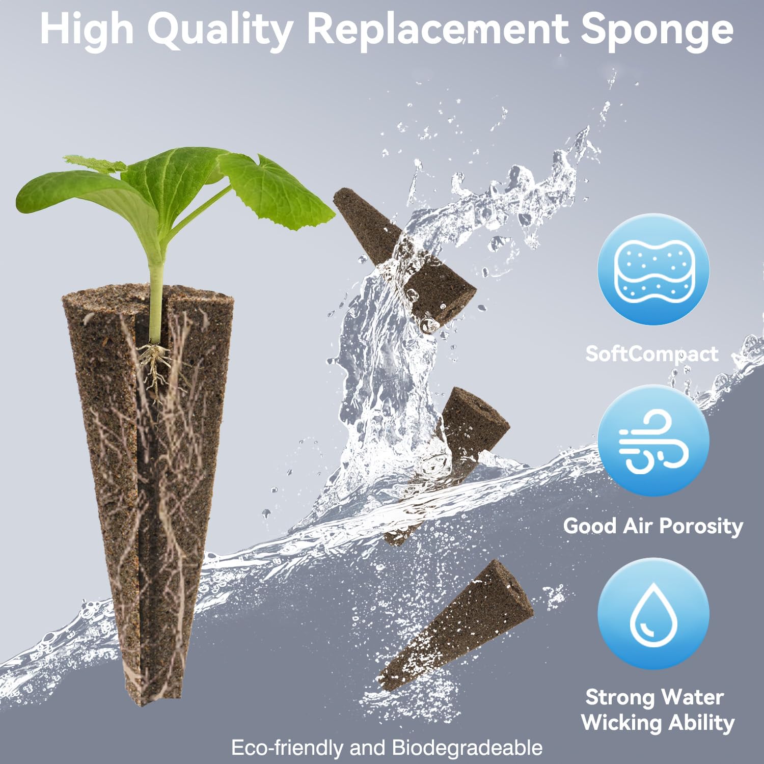 Snapklik.com : Inbloom 50 Packs Grow Sponges, Replacement Root Growth ...