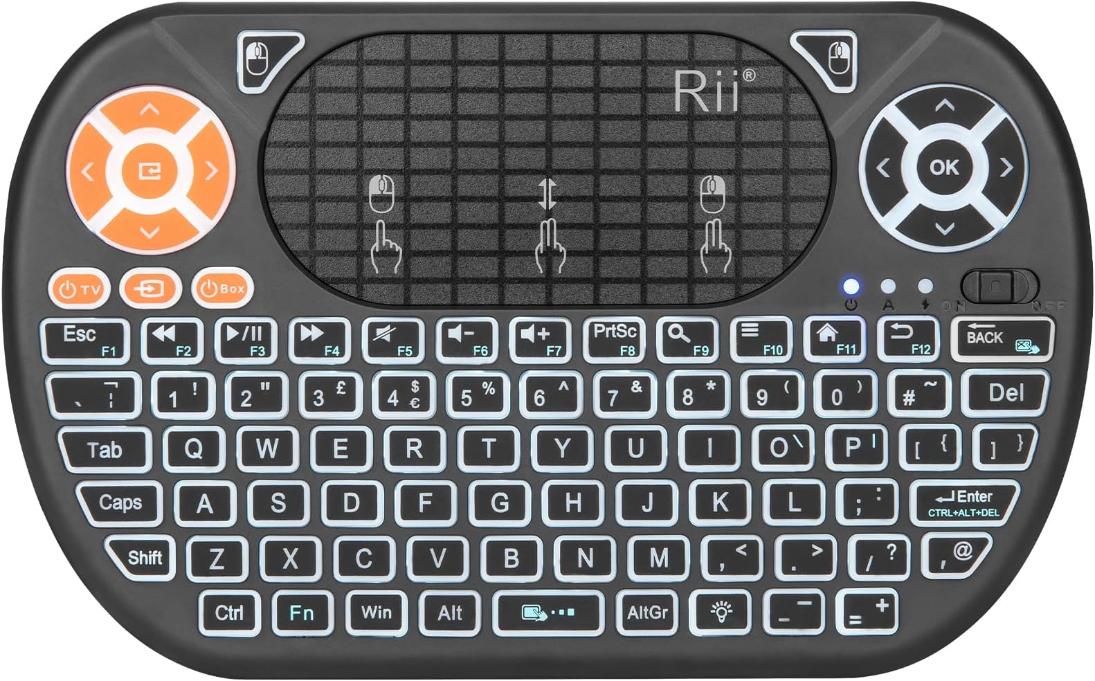 Rii Mini Keyboard with IR Remote Controller,2.4GHz Wireless Keyboard ...