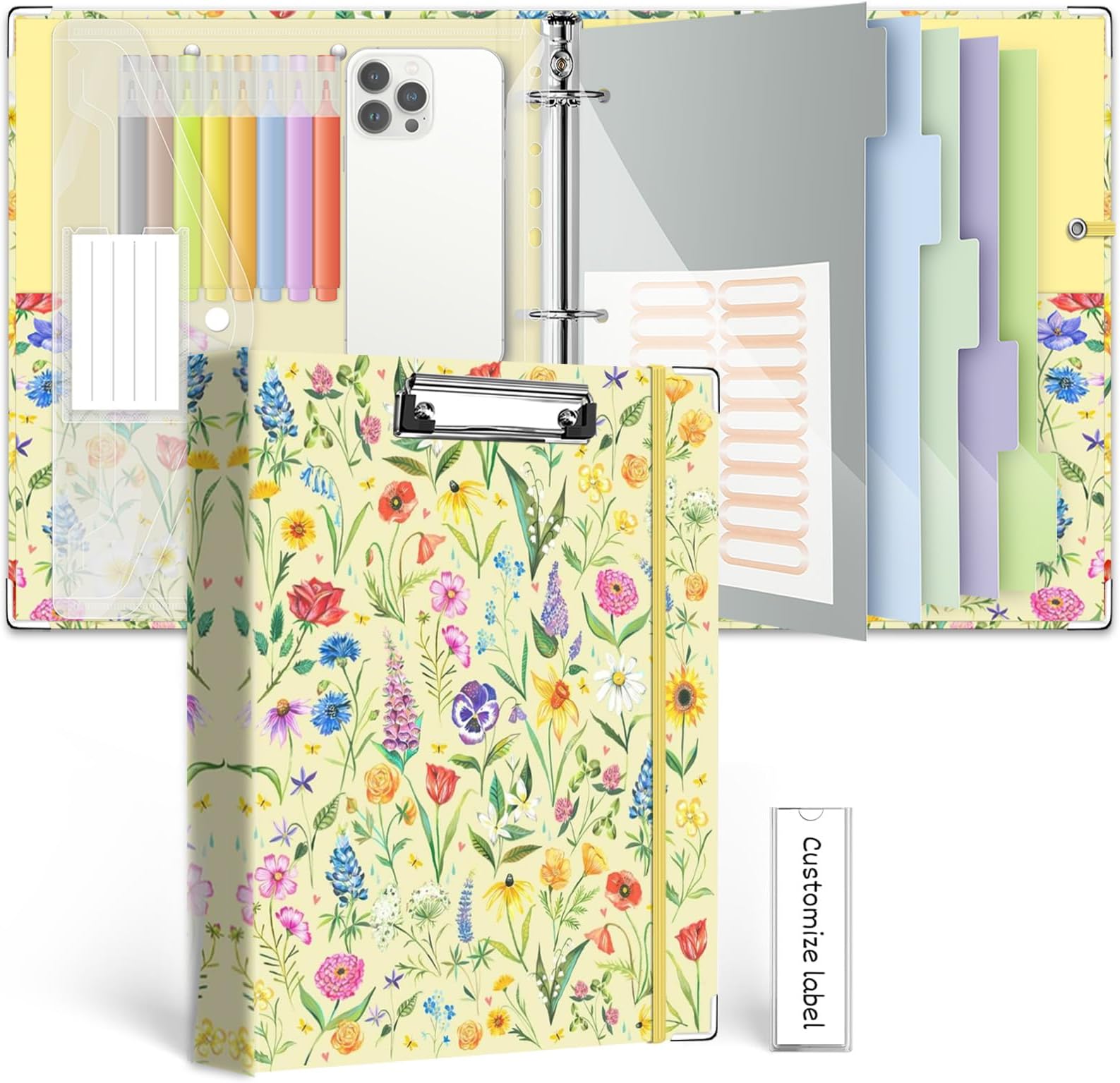 Amazon.com : 3 Ring Binder 1 Inch, Three Ring Binders Organizer with ...