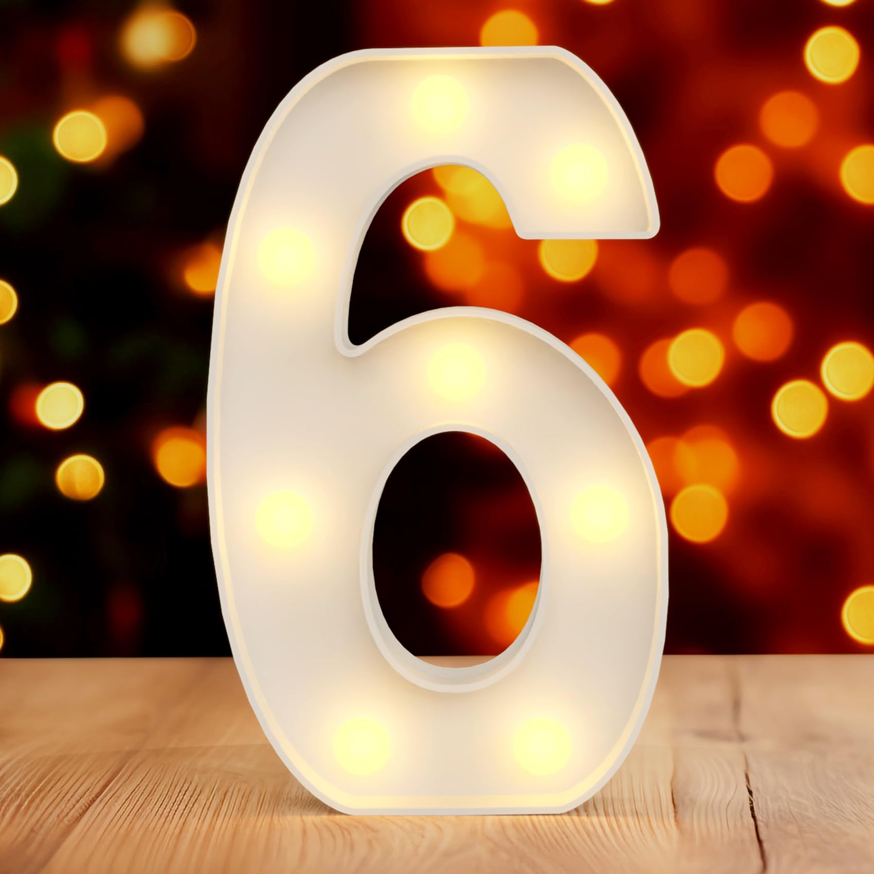 Amazon.com: Hoosmoon Number Lights Decorative Signage, Plastic 6, Neon ...