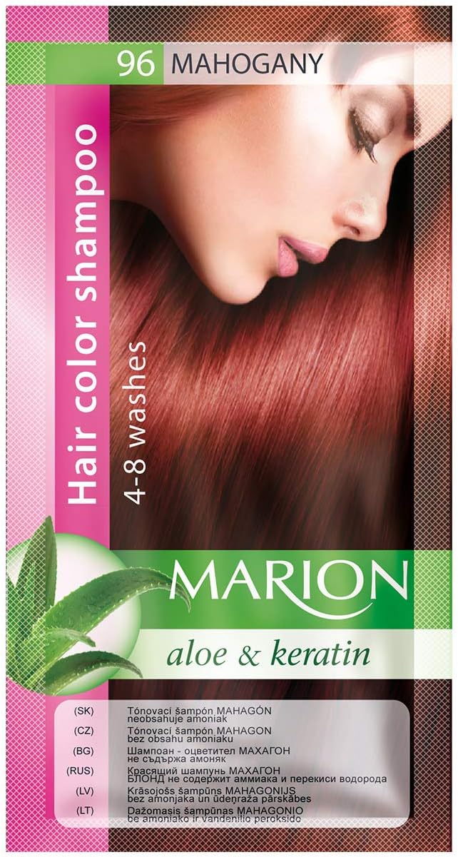Marion Hair Color Shampoo in Sachet Lasting 4-8 Washes - 96 – Mahogany ...