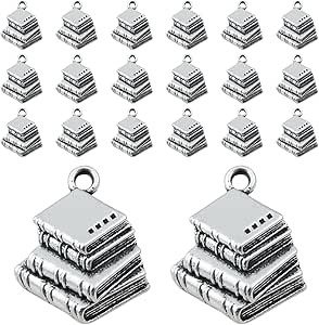 Amazon.com: KH866 Book Charms for Jewelry Making – 20pcs Antique Silver ...