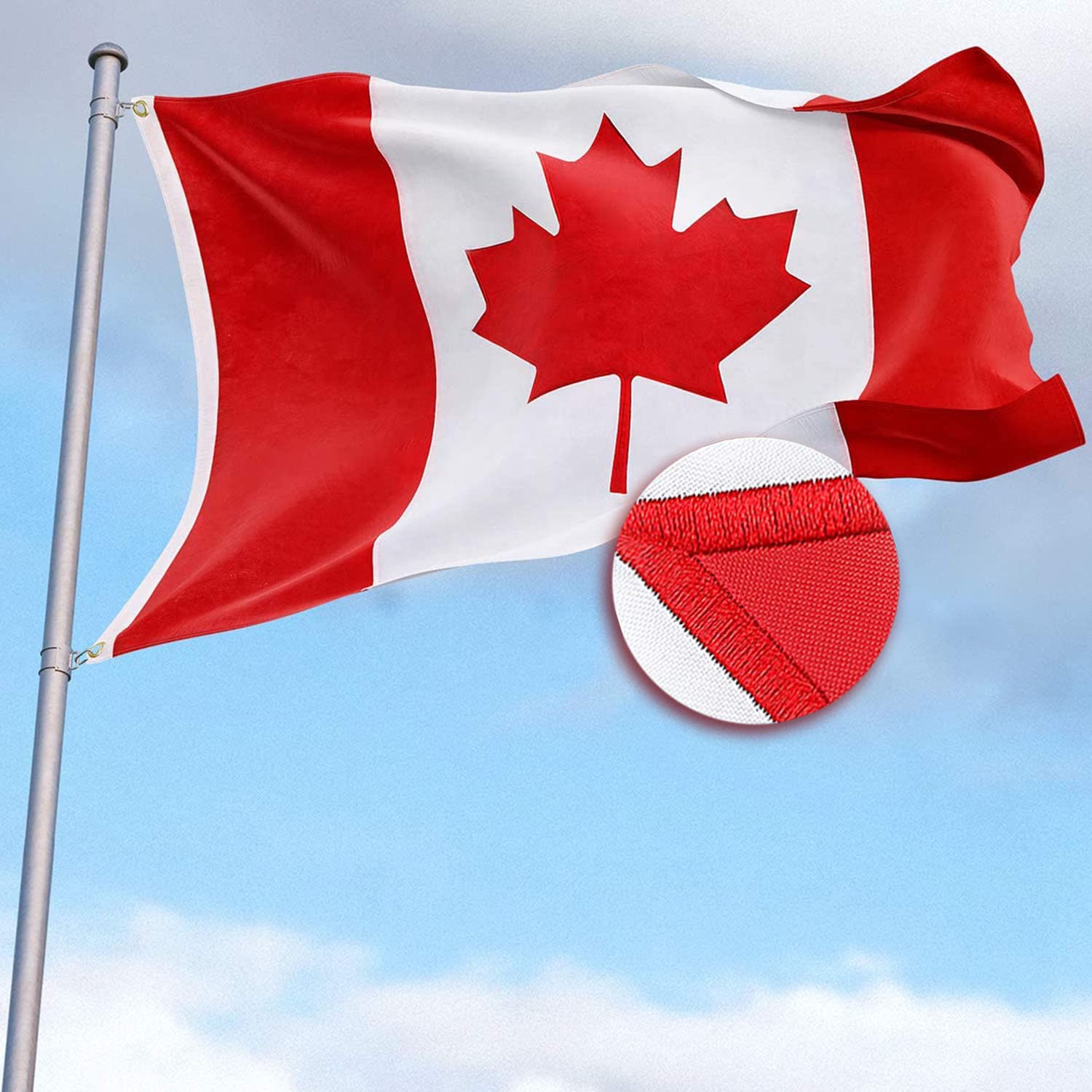 Canada flag 3X5 Foot Heavy Duty Canadian Flags, Thick Embroidered Maple ...