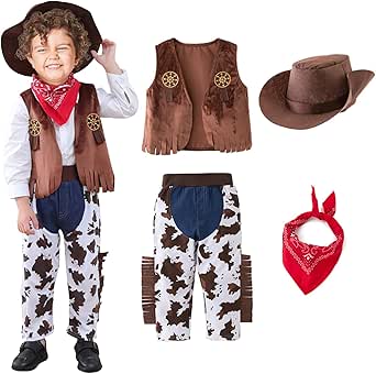 Amazon.com: Generic Cowboy Costume Kids Classic Dress Up Western Cowboy ...