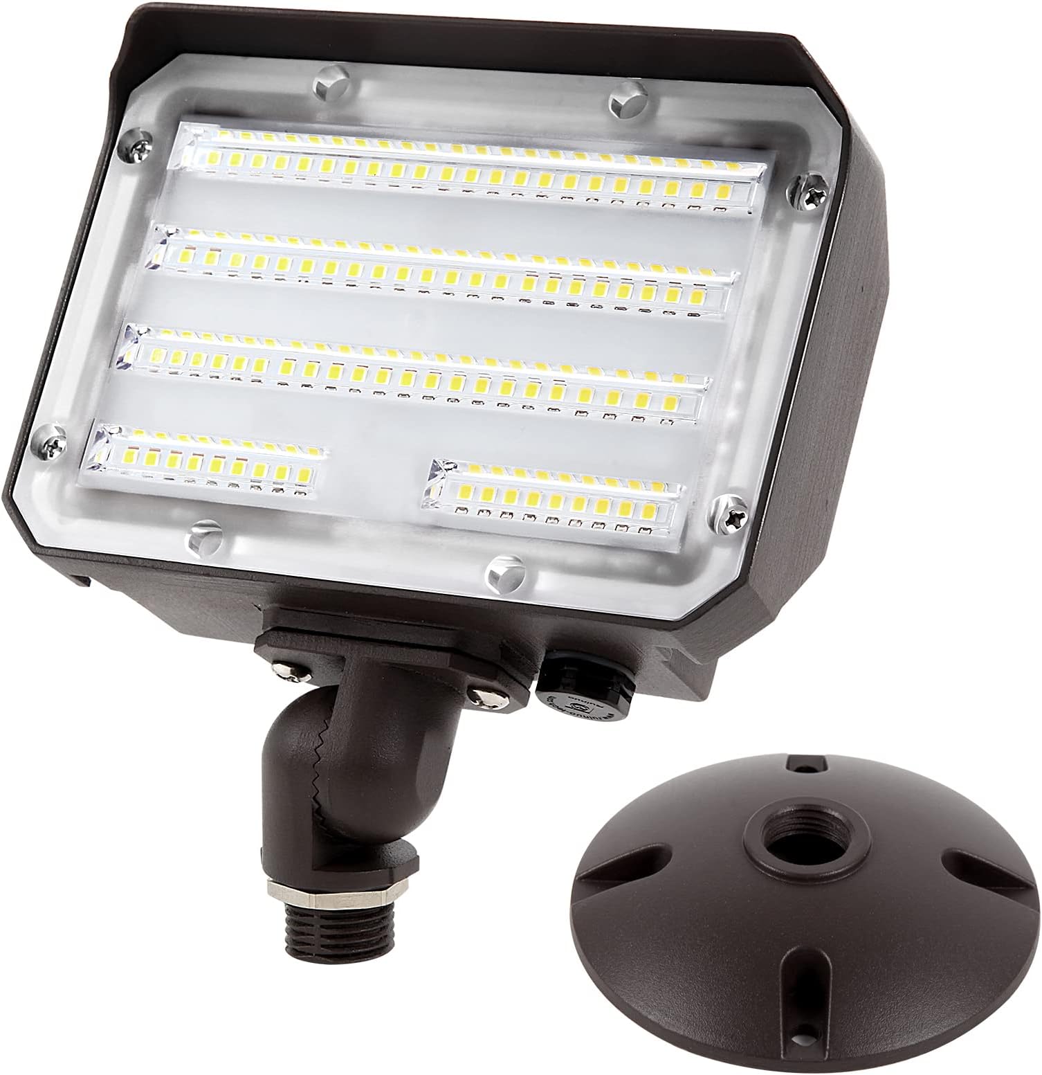 Paktonvo 60W LED Flood Light with Knuckle, Outdoor Flood Light Dusk to ...
