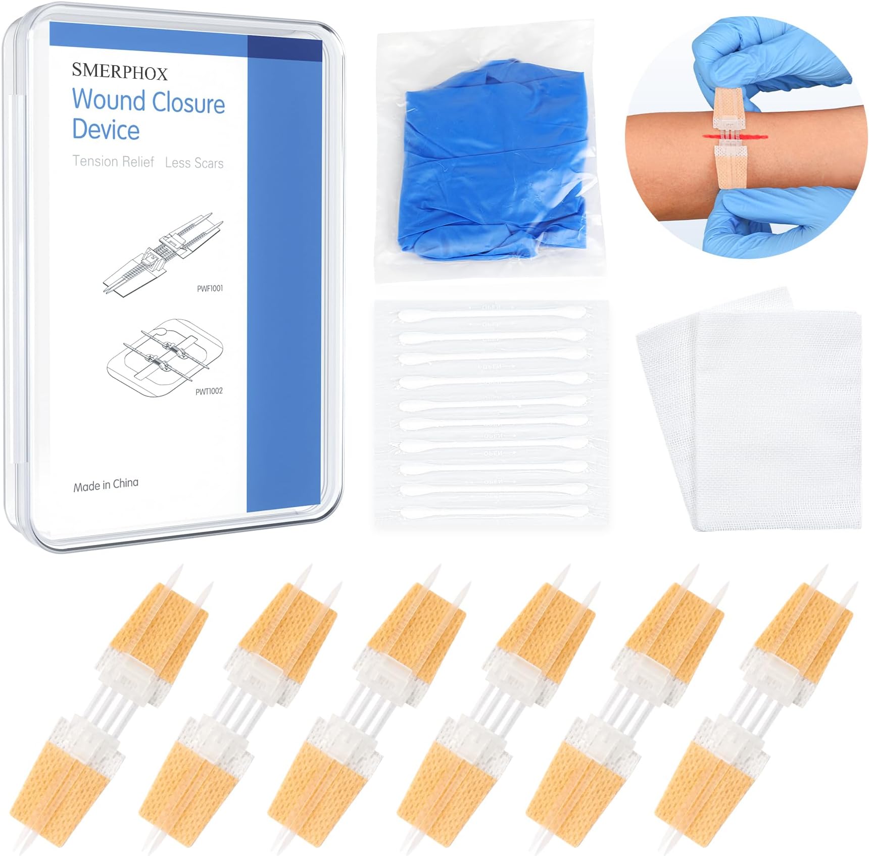 Amazon.com: (6 CT) 1 X 3.7” Wound Closure Strips - Zip Stitch Wound ...