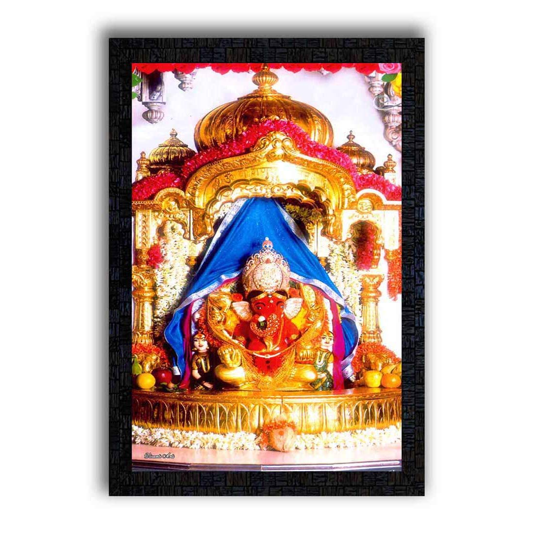PNF Shree Siddhivinayak Ganapati with Wooden Synthetic Frame Religious ...
