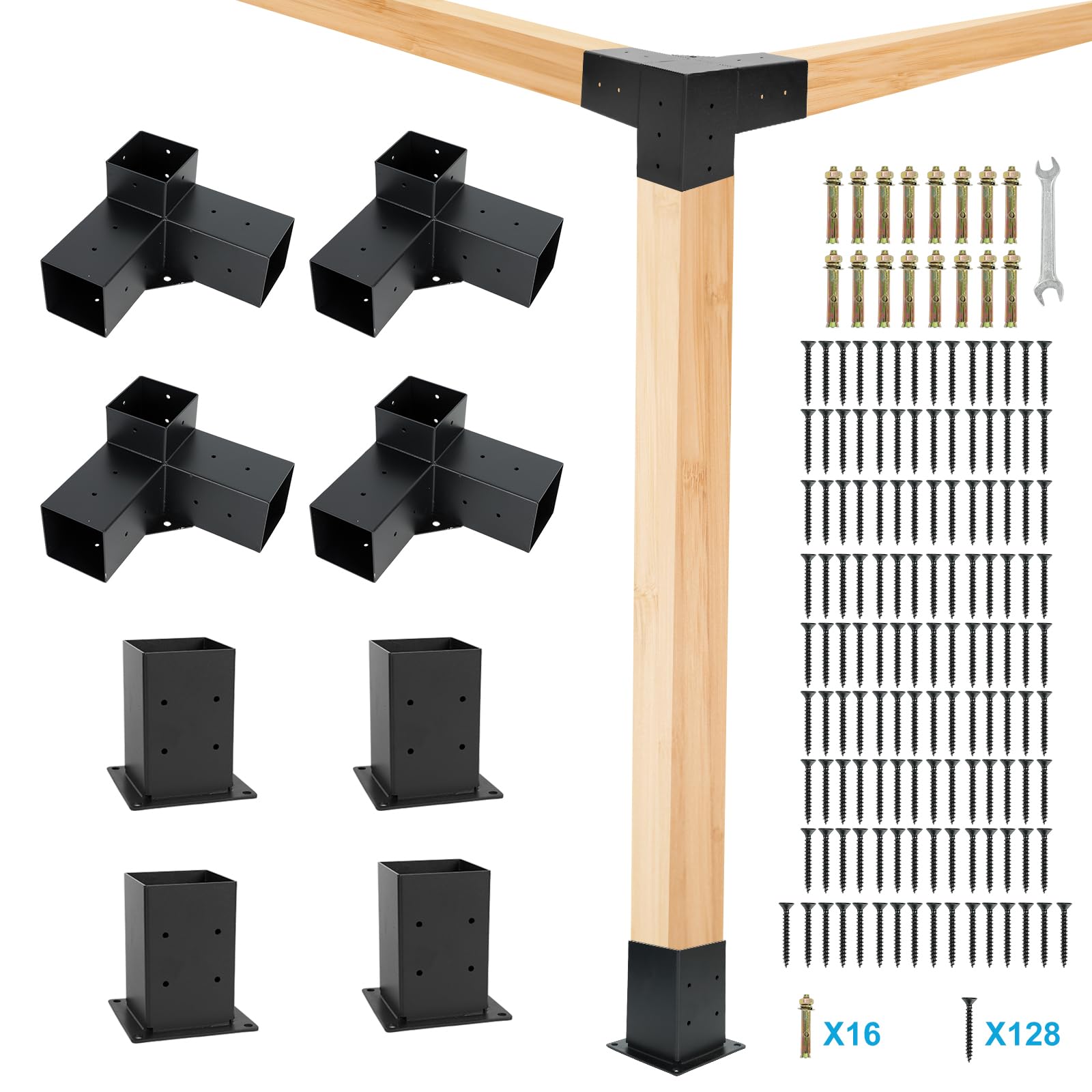 Gazebo Brackets Kit Pergola Brackets Kit 4x4 Actual 3 5x3 | Desertcart GB