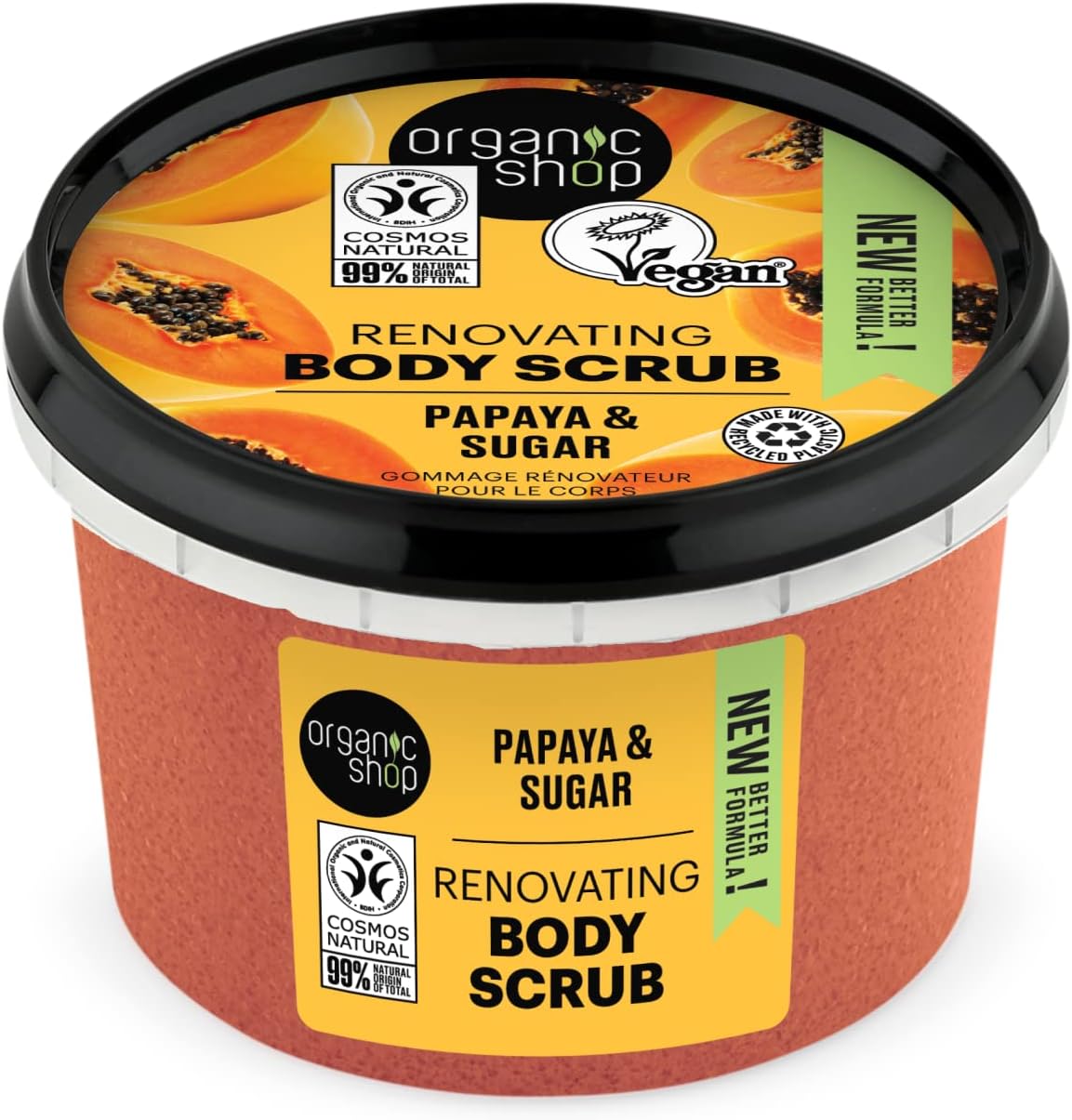 Amazon.com : Organic Shop Body Scrub Natural Juicy Papaya and Sugar ...