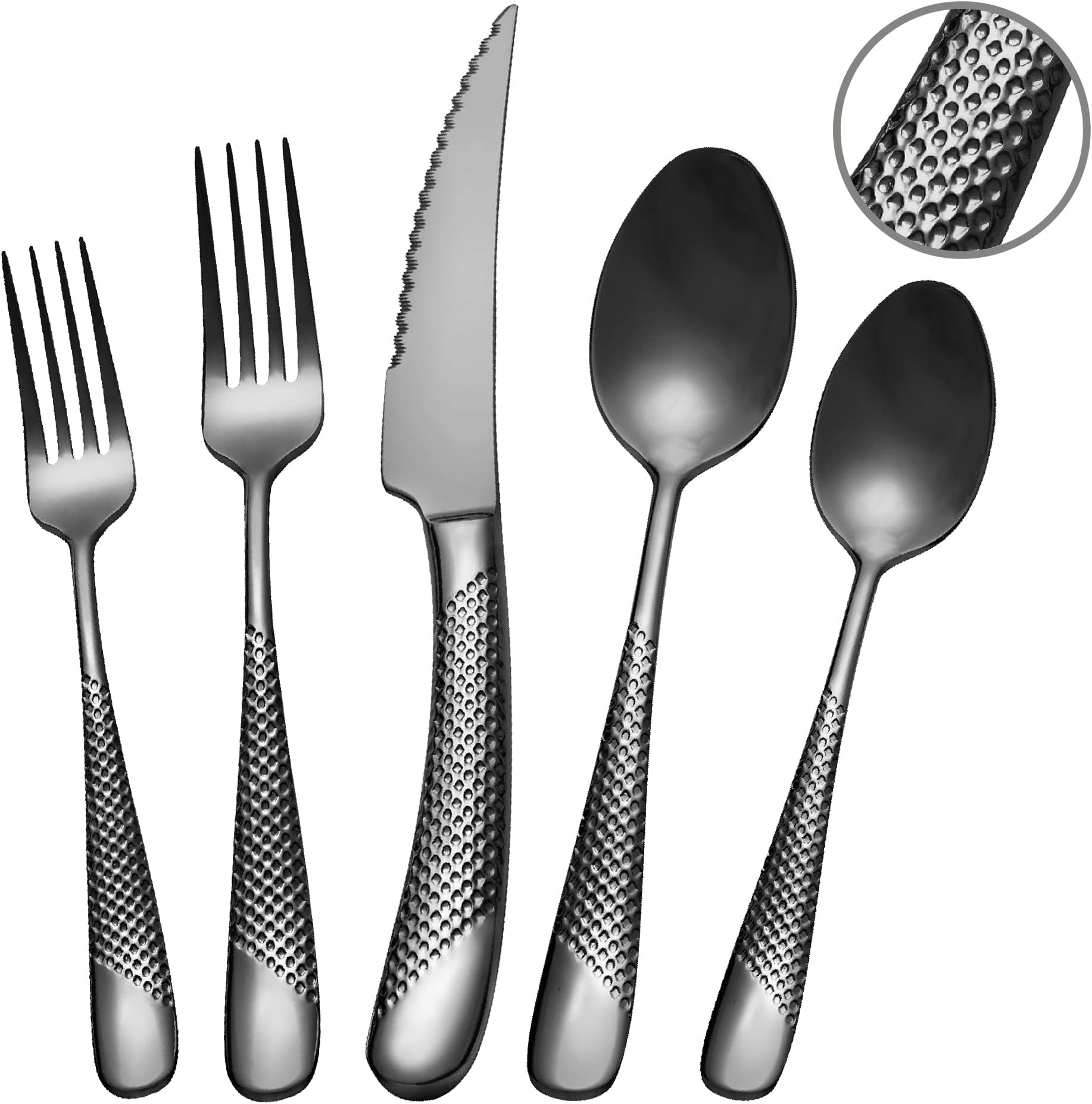 Amazon.com | Uniturcky 24-Piece Flatware Set,Extra Thick Heavy Duty ...