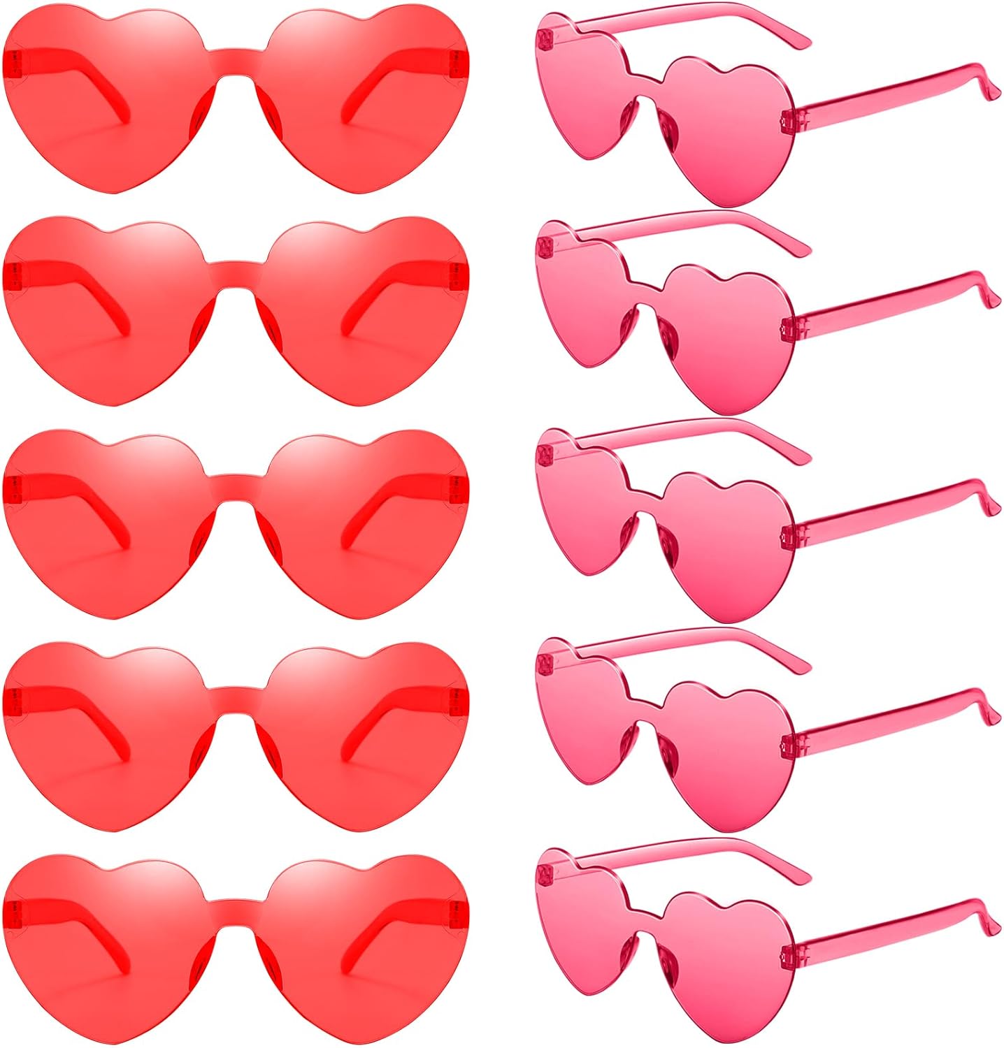 Amazon.com: RTBOFY 10 PCS Rimless Heart Shaped Glasses for Women Bulk ...