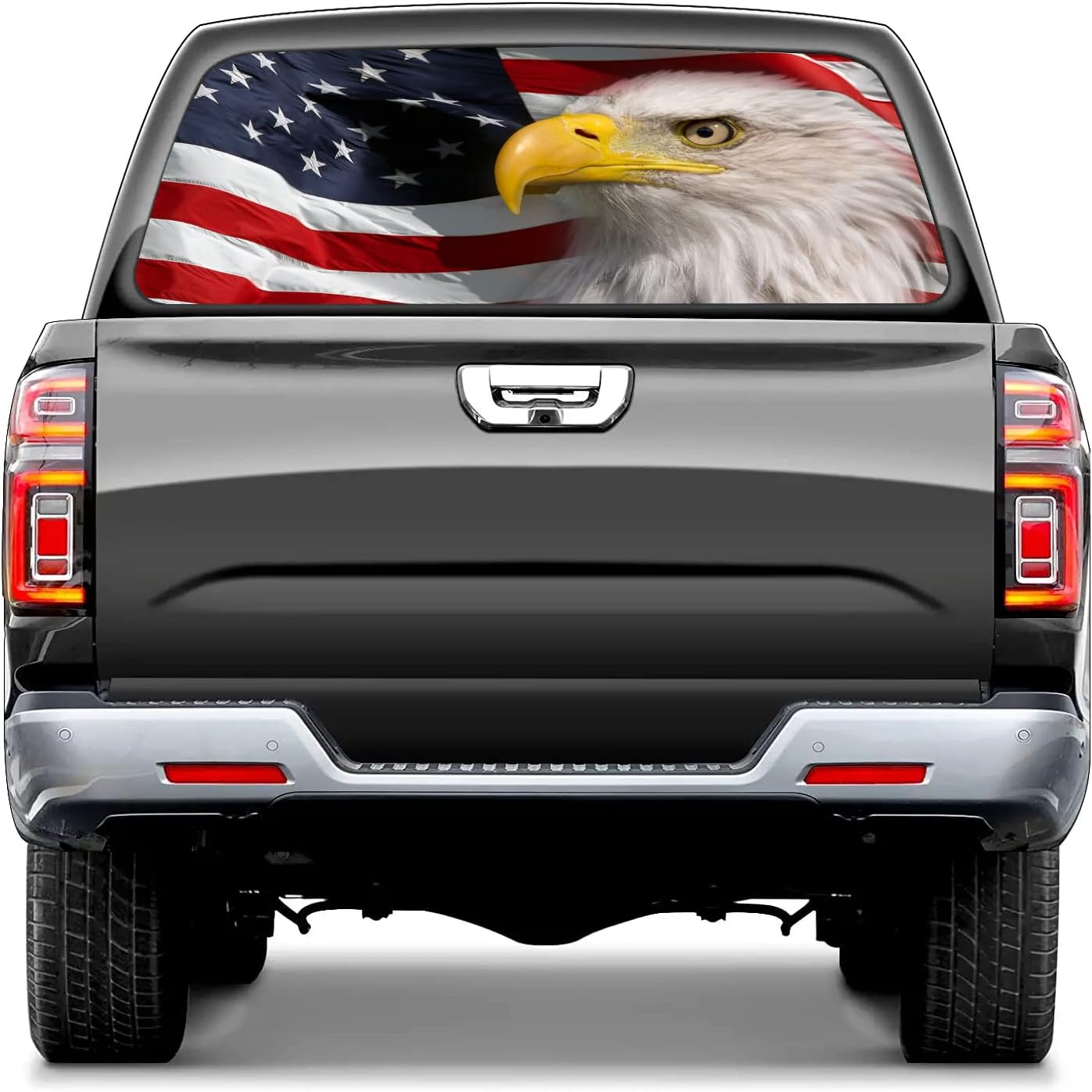 Amazon.com - Rear Window Decals for Trucks,Pickup American Flag Window ...