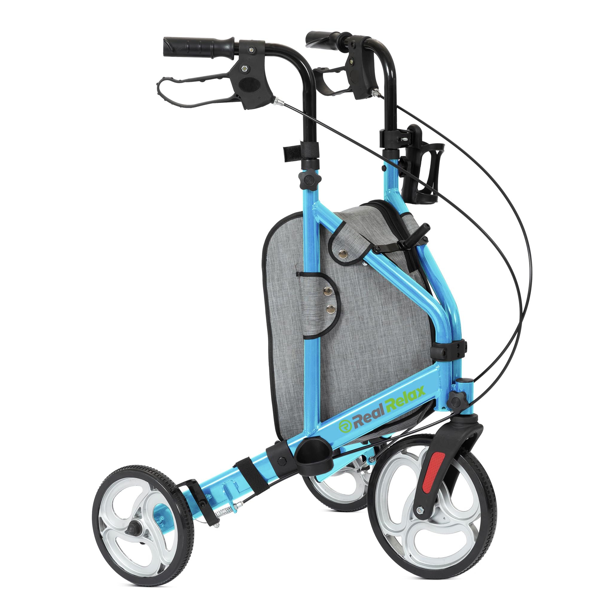 Amazon.com: Real Relax 3 Wheel Rollator Walker with 10" Wheels, Narrow ...