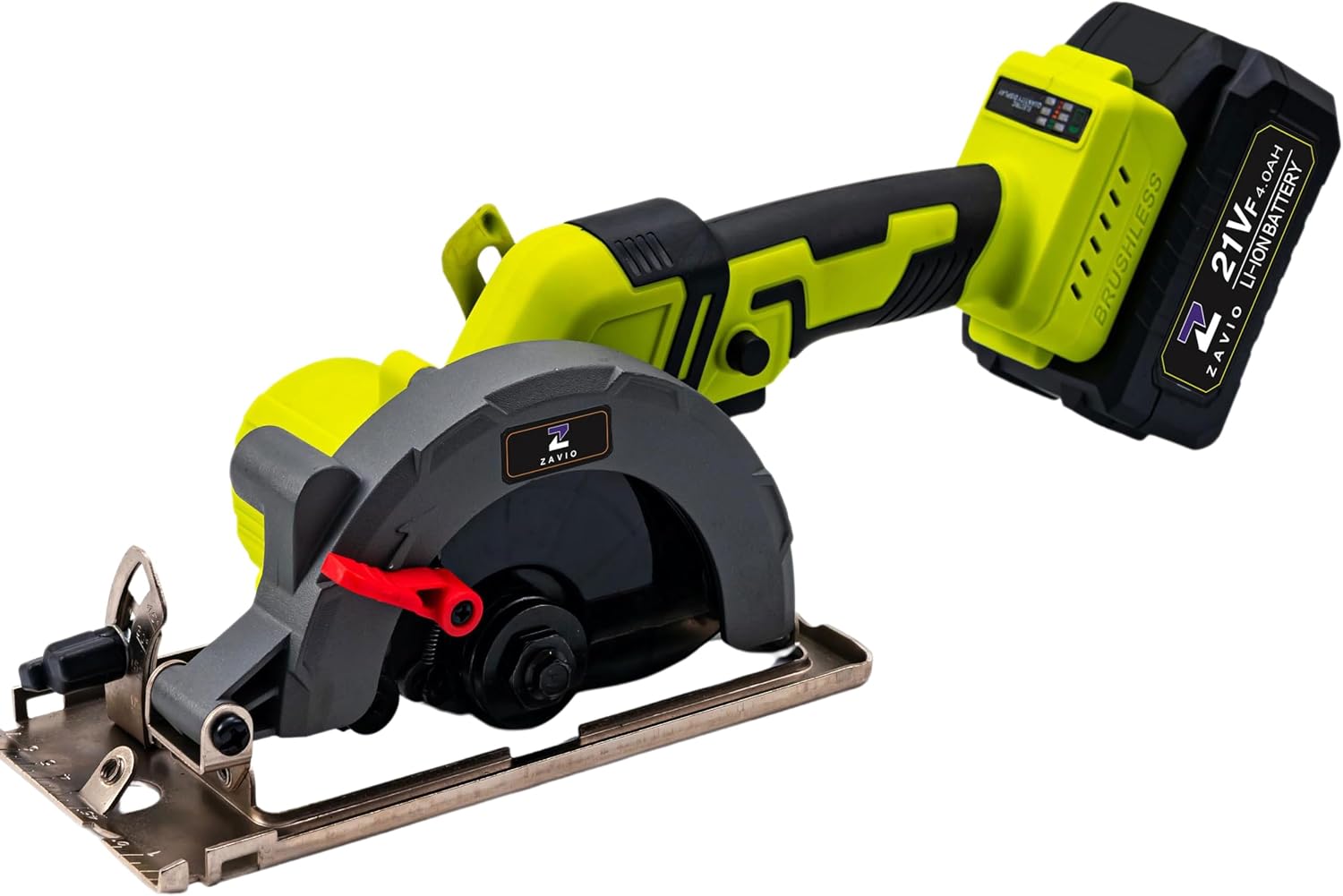 Zavio Mini Electric Cordless Circular Saw 21V Brushless Motor with 4 ...