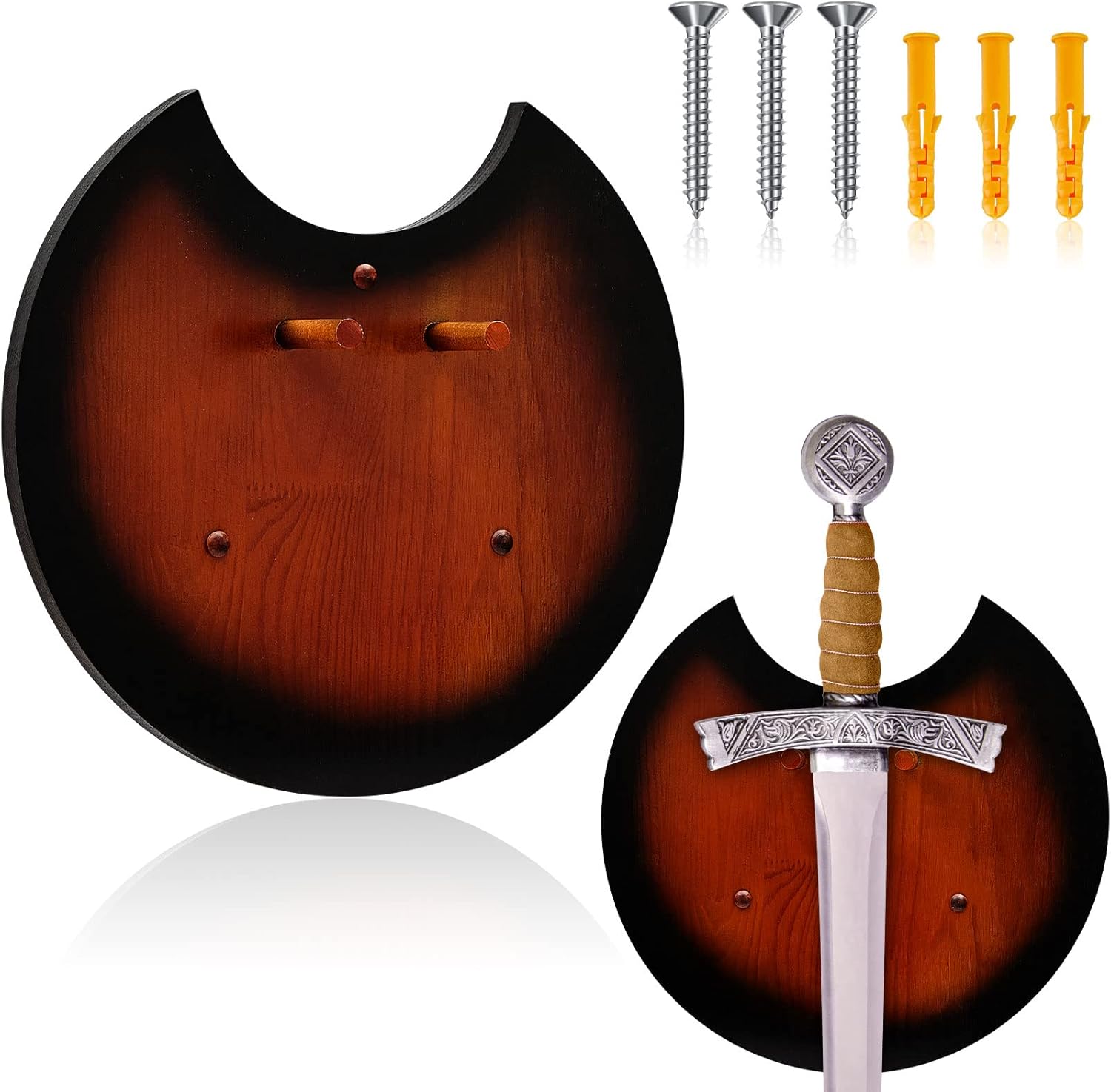 Amazon.com: Wooden Sword Plaque Sword Wall Mount Sword Holder Wood ...