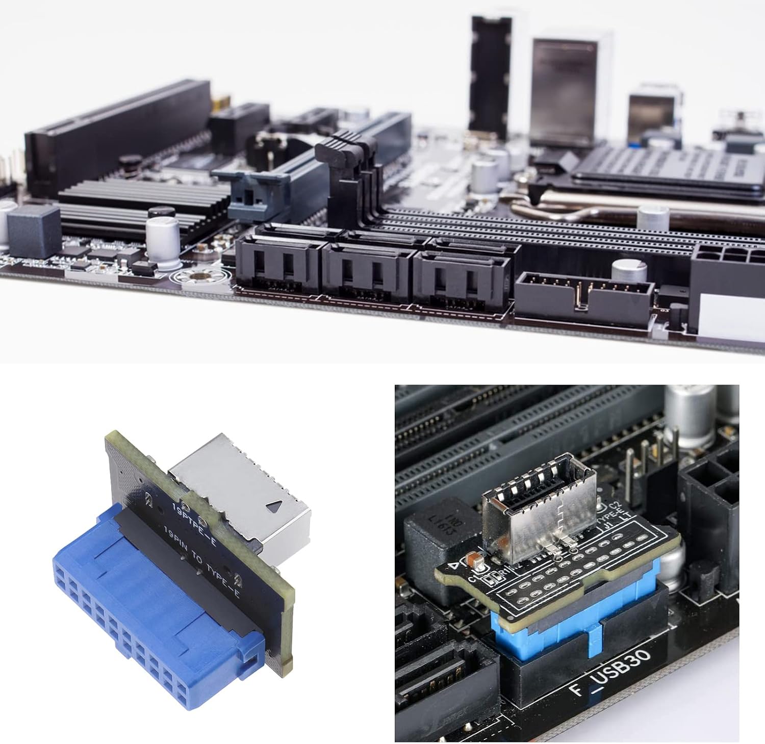 USB 3.0 Internal 19 Pin Male to USB 3.1 20 Pin TYPE-C Front Panel ...