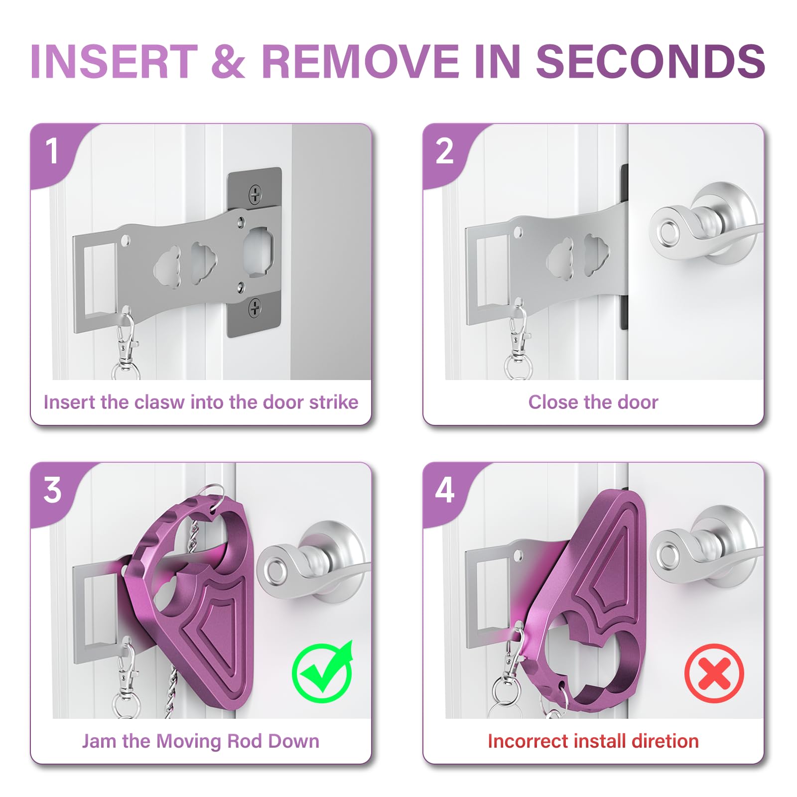 Snapklik.com : Portable Door Lock For Travelers, Sturdy Metal Hotel ...