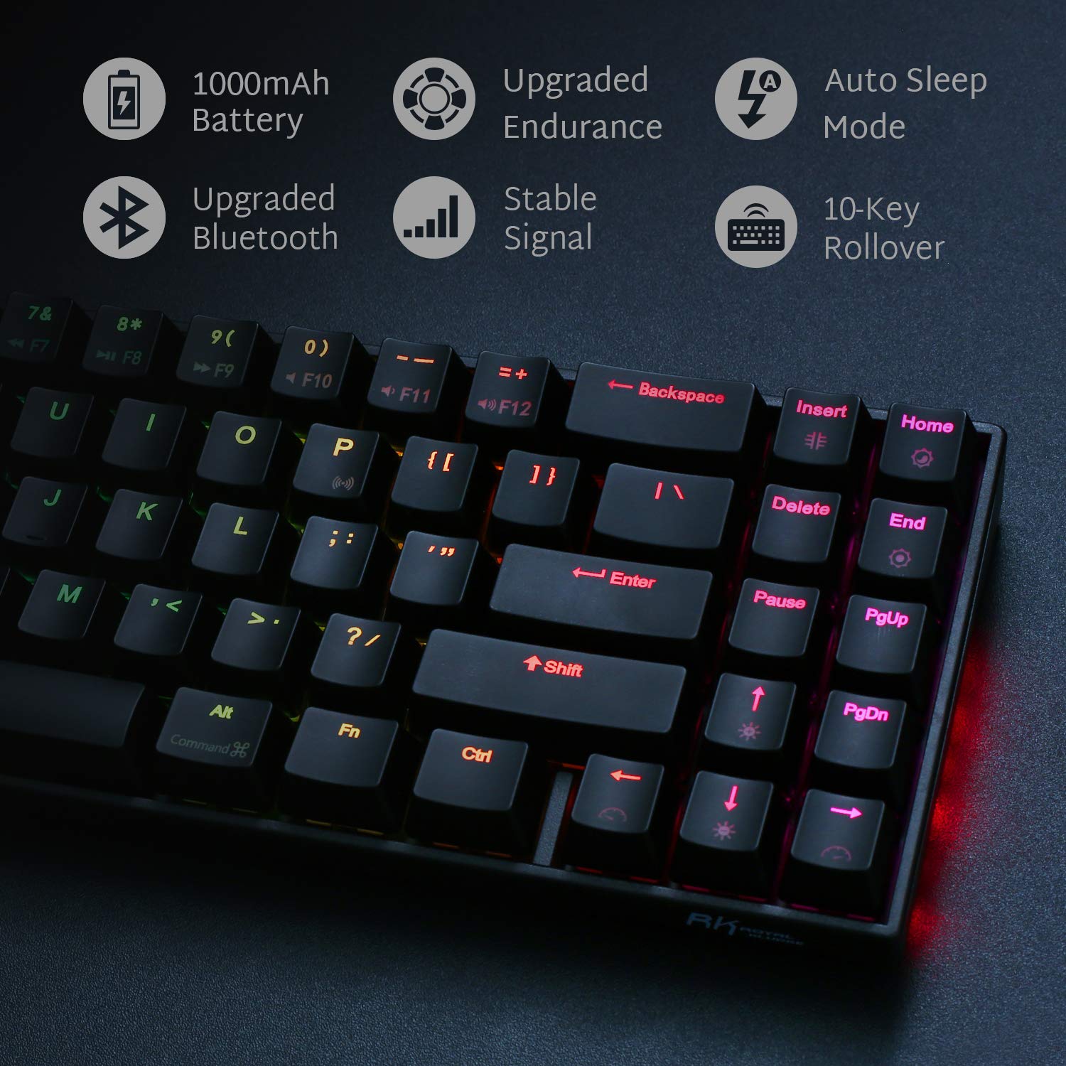 RK ROYAL KLUDGE RK71 70% RGB Wireless Mechanical Gaming Keyboard with ...