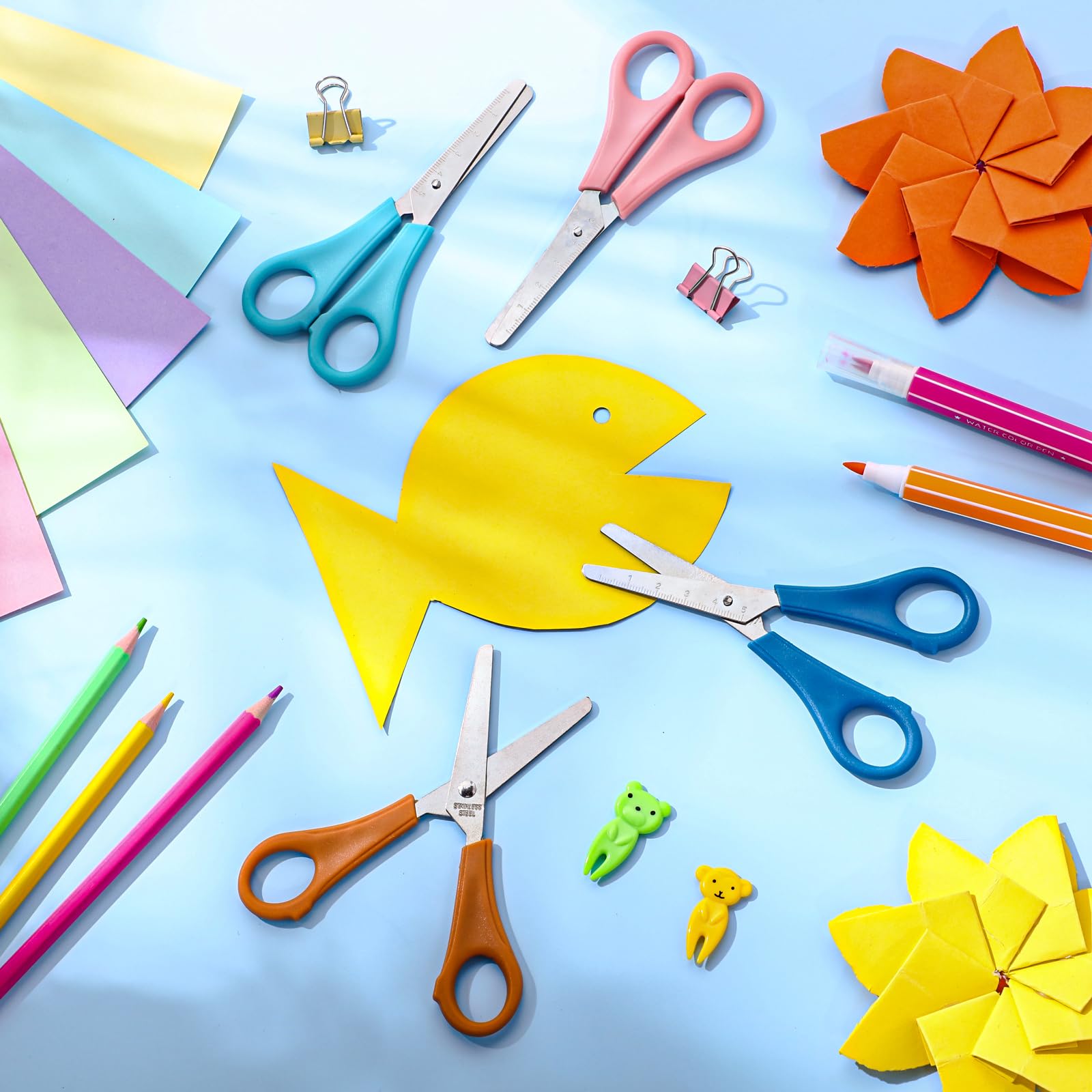 Snapklik.com : 120 Pcs Colorful Scissors Bulk, 5cm Scale, Blunt Tip ...