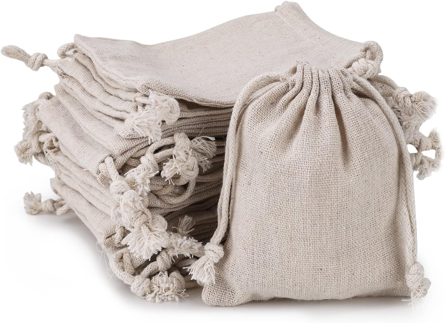 Aucuu 25pcs Petits Sachet Coton, 10x15cm Sacs en Tissu avec Cordon de ...