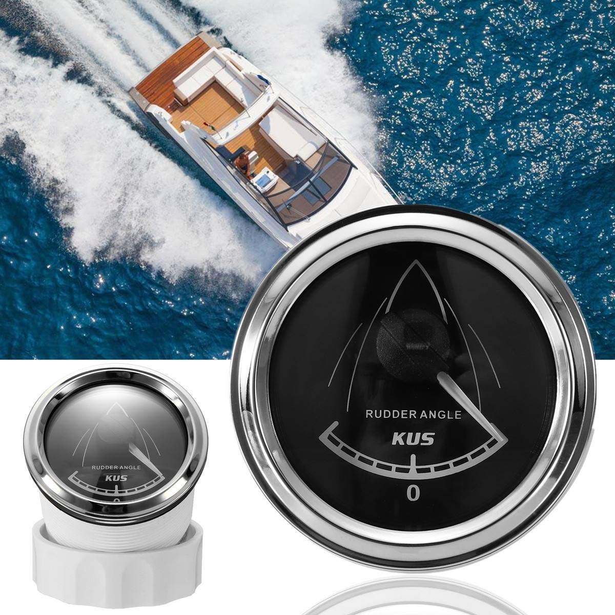 Buy 12V/24V R-L Kus Rudder Angle Indicator Gauge With For Marine/Boat ...